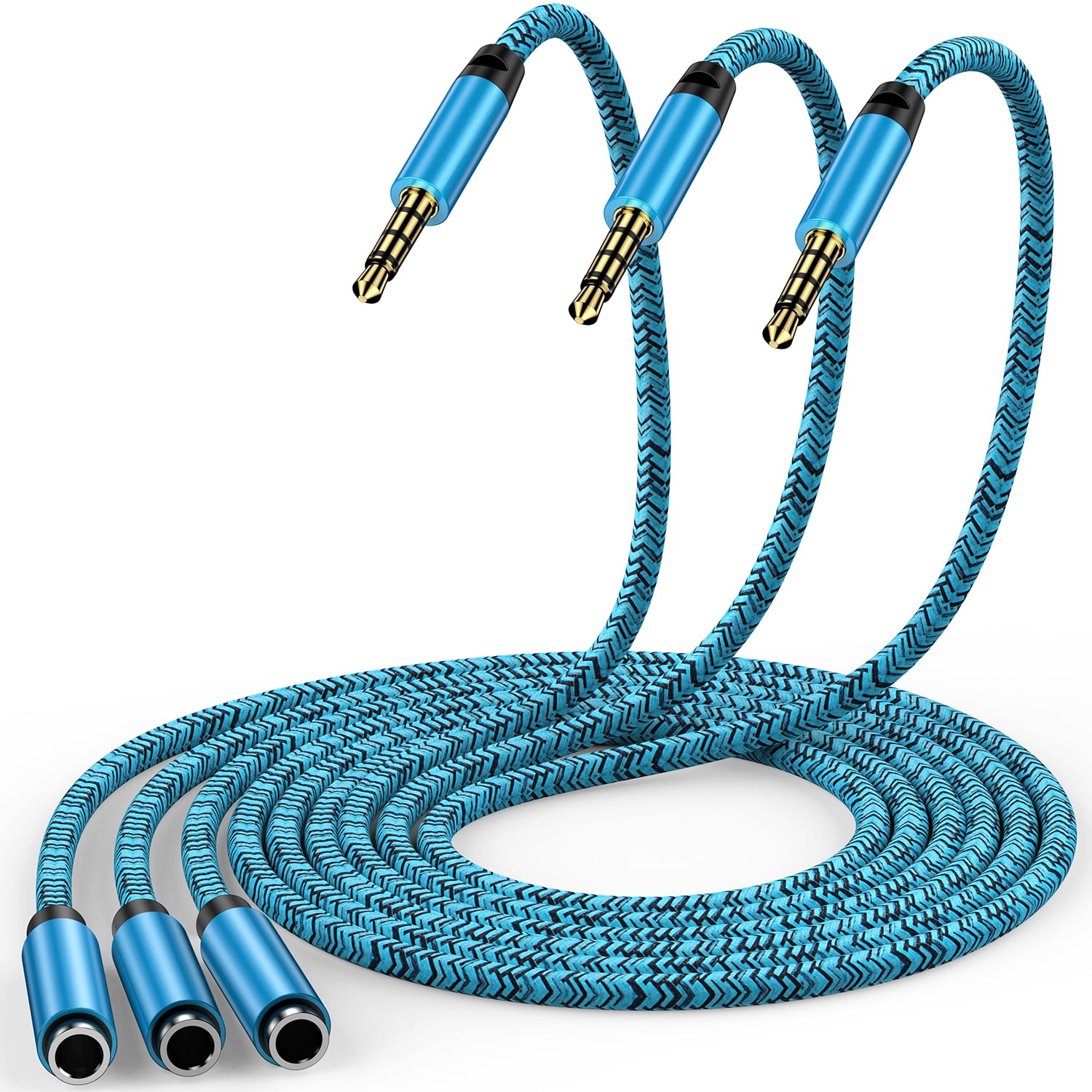 ABCPOW Headphone Extension Cable 6FT,3PC 3.5mm Aux Cord Male to Female ...