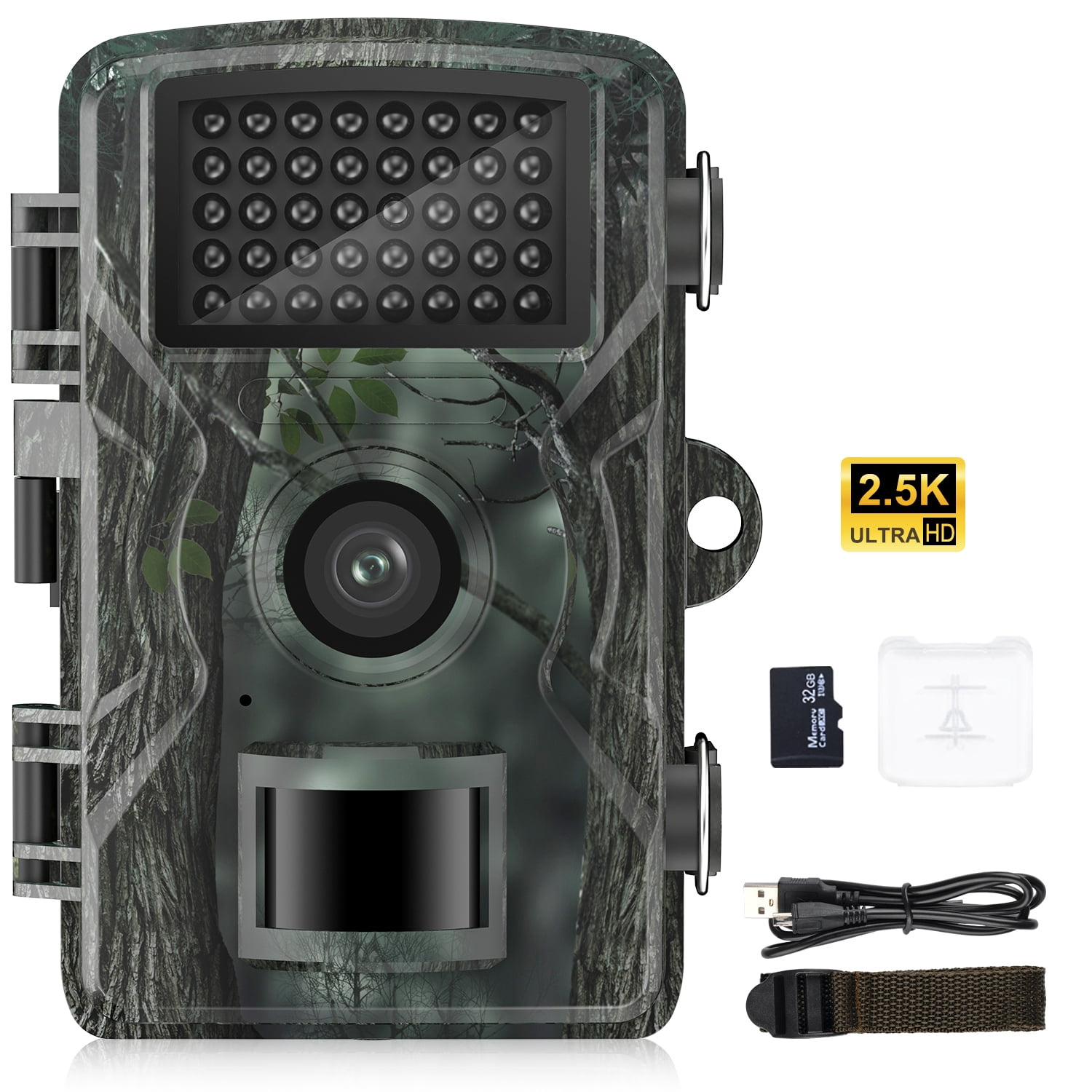 ABCPOW Trail Camera,2.5K 16MP Game Camera with Night Vision Motion, 0 ...