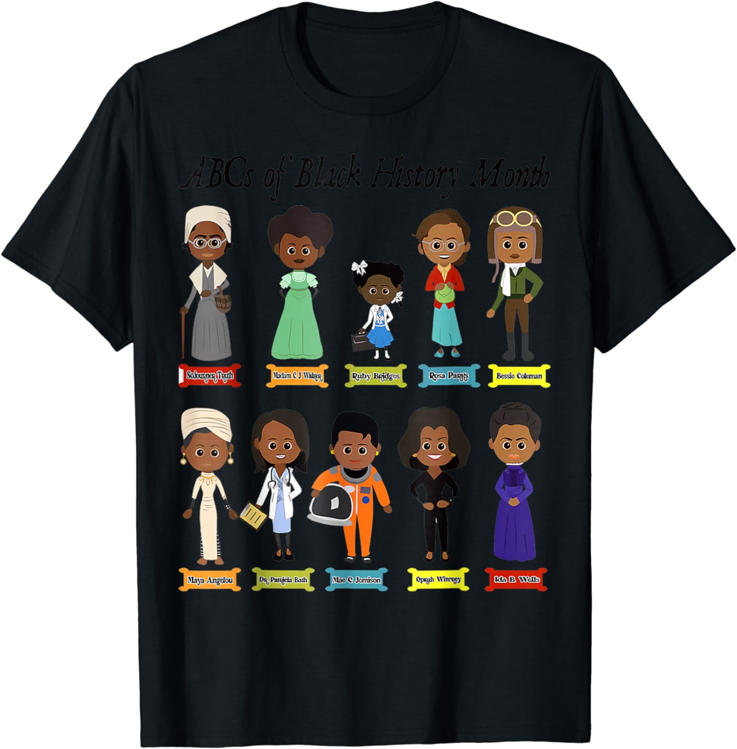 ABCs of Black History Month Pride Women Men Teacher T-Shirt - Walmart.com