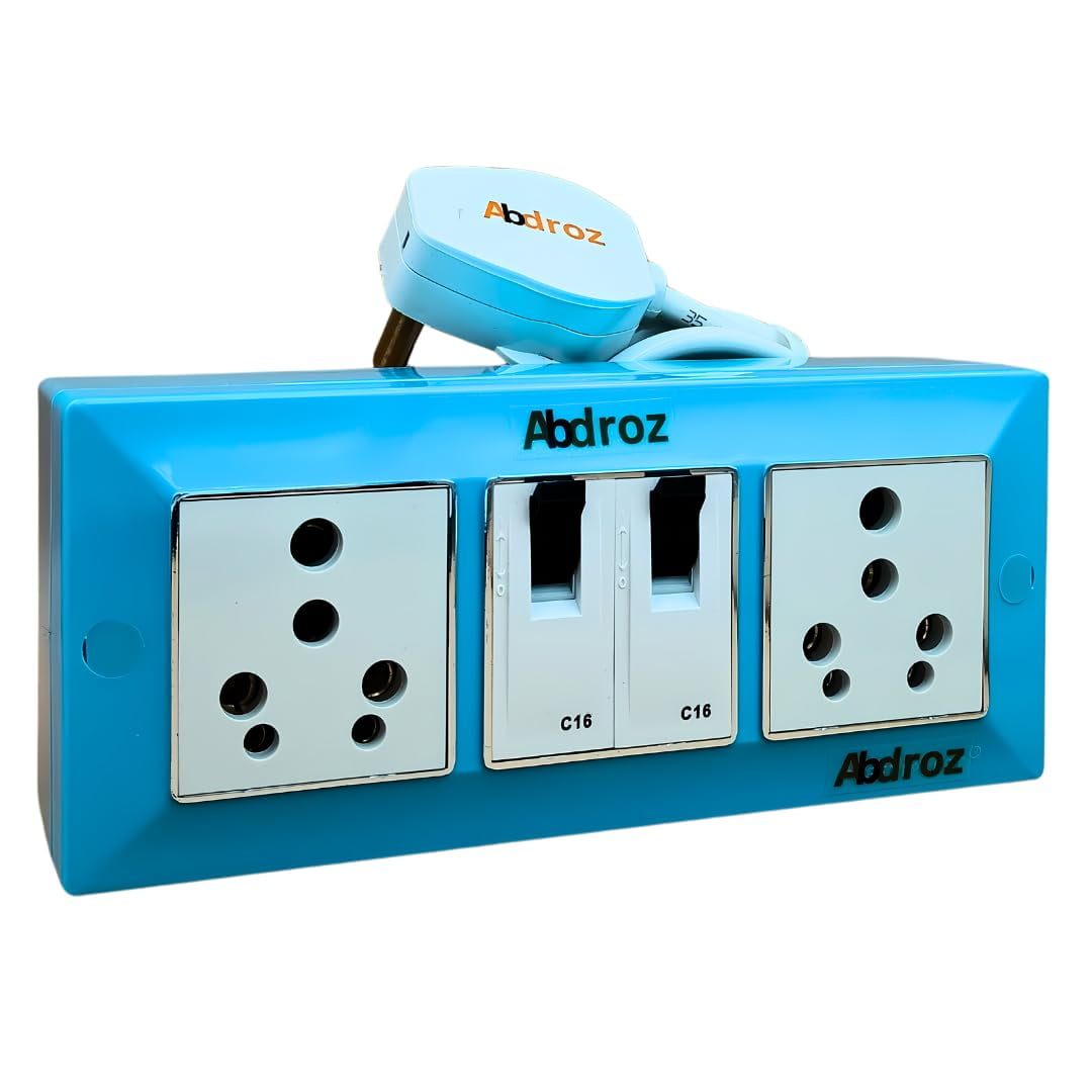 ABDROZ 16A Electric Extension Board with Individual Switches MCB Heavy Duty 3 Core Pure Copper ...