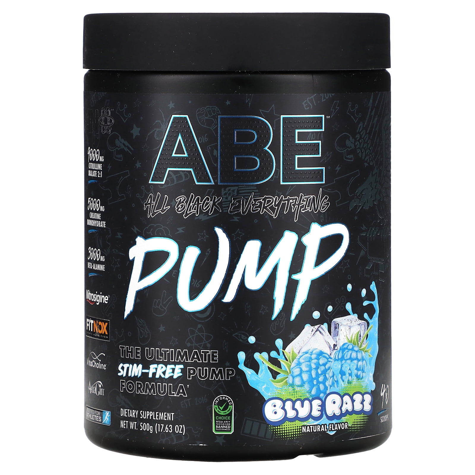 ABE Pump Pre Workout - All Black Everything Stim Free Pump Pre Workout ...