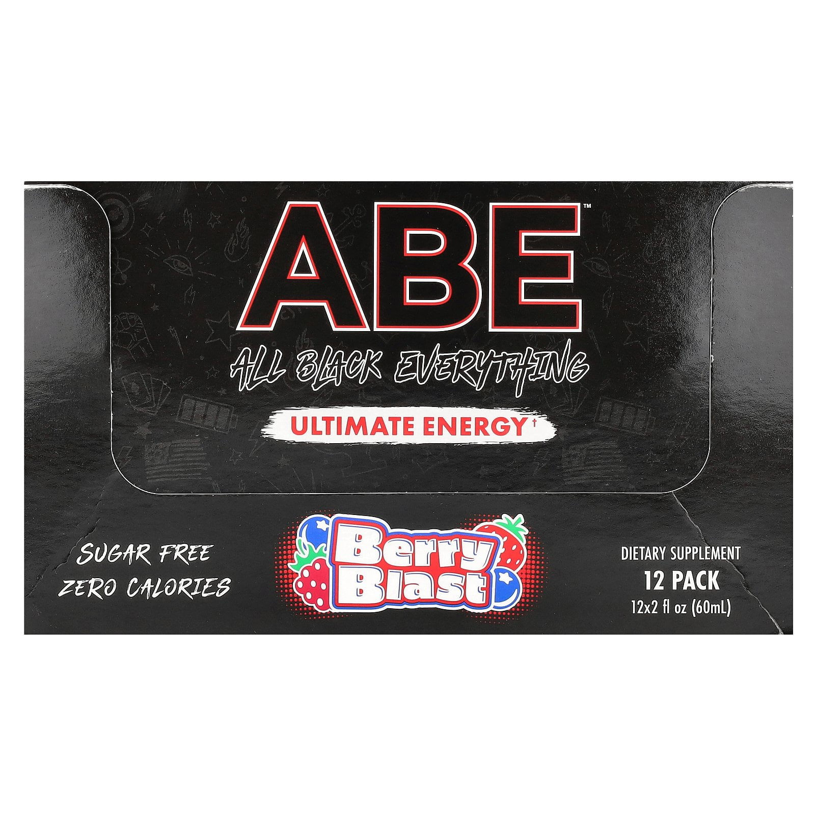 ABE Ultimate Energy, Berry Blast , 12 Pack, 2 fl oz (60 ml) Each ...