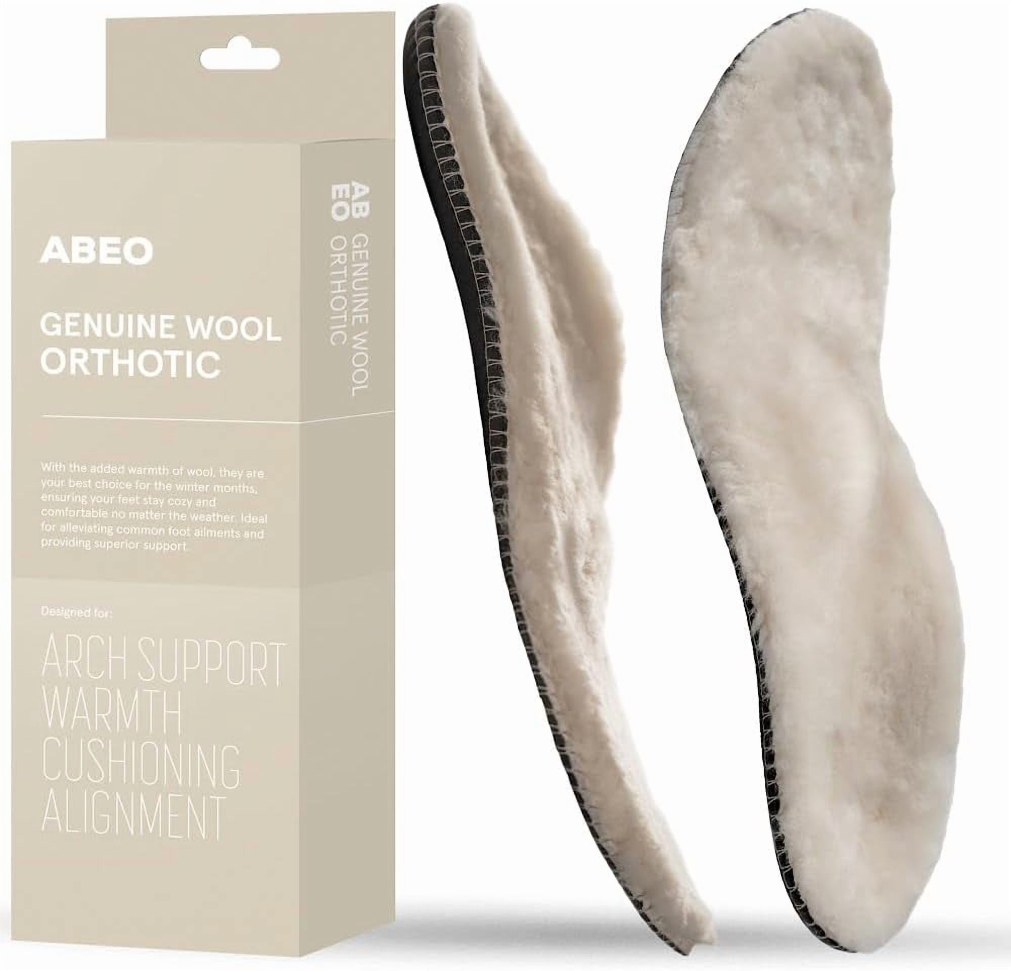 ABEO Genuine Wool Orthotic Metatarsal Insoles | Boot Insoles for Women ...