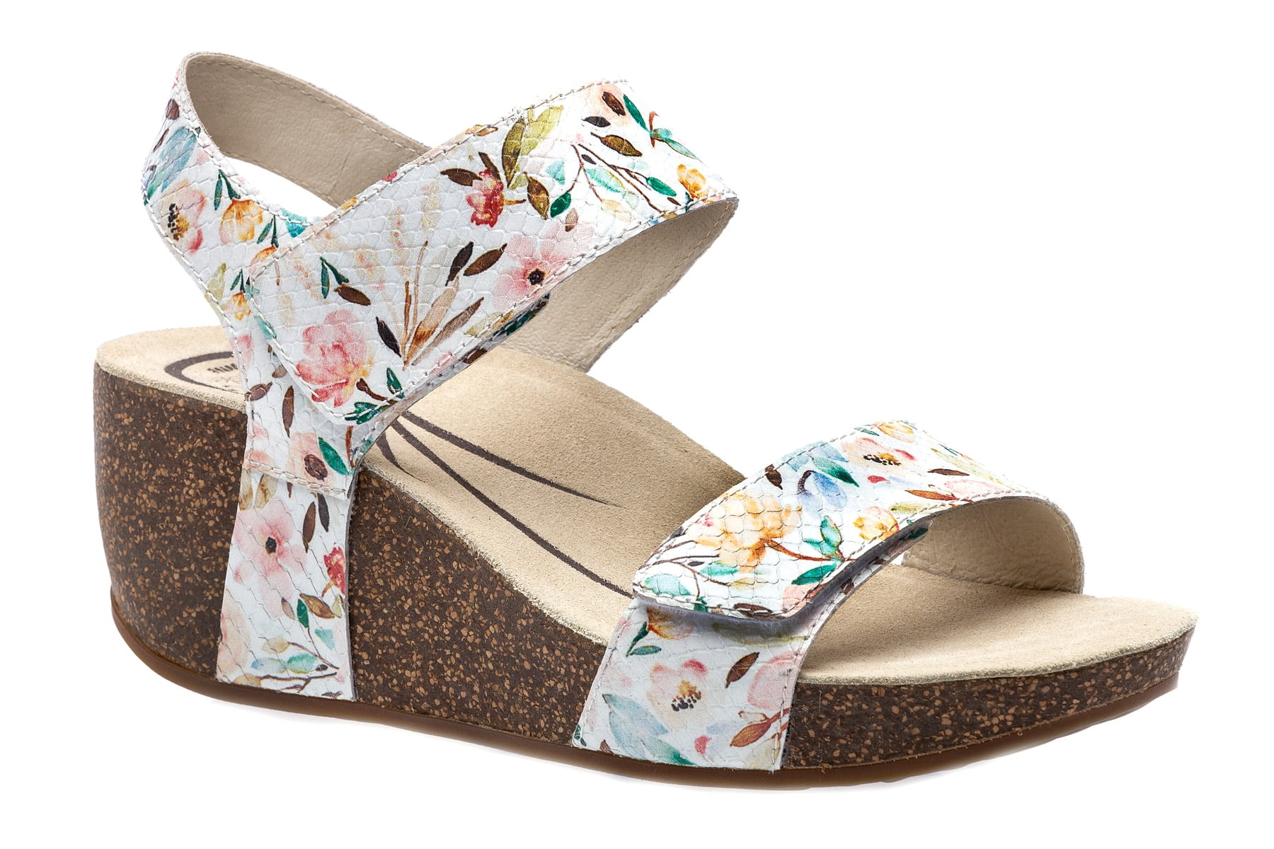ABEO Women's Una Neutral - Wedge Sandals in Floral Print - Walmart.com