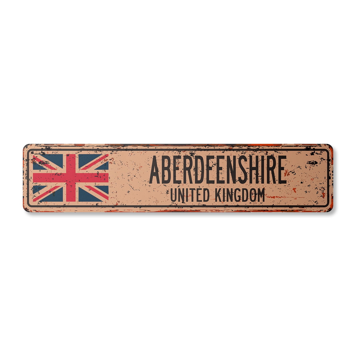 ABERDEENSHIRE UNITED KINGDOM Vintage Aluminum Street Sign British ...