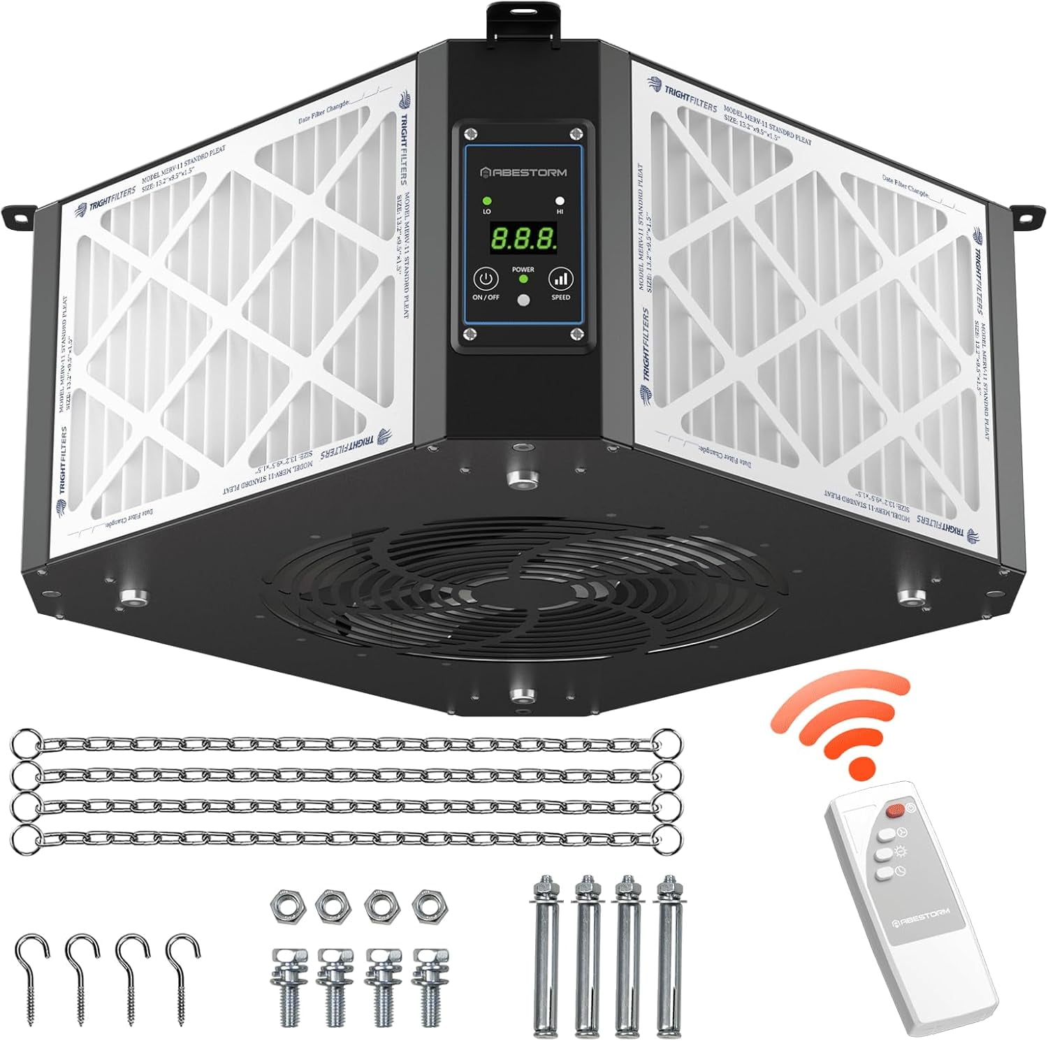 ABESTORM 360 Degree Intake Air Filtration System Woodworking 1350 CFM ...