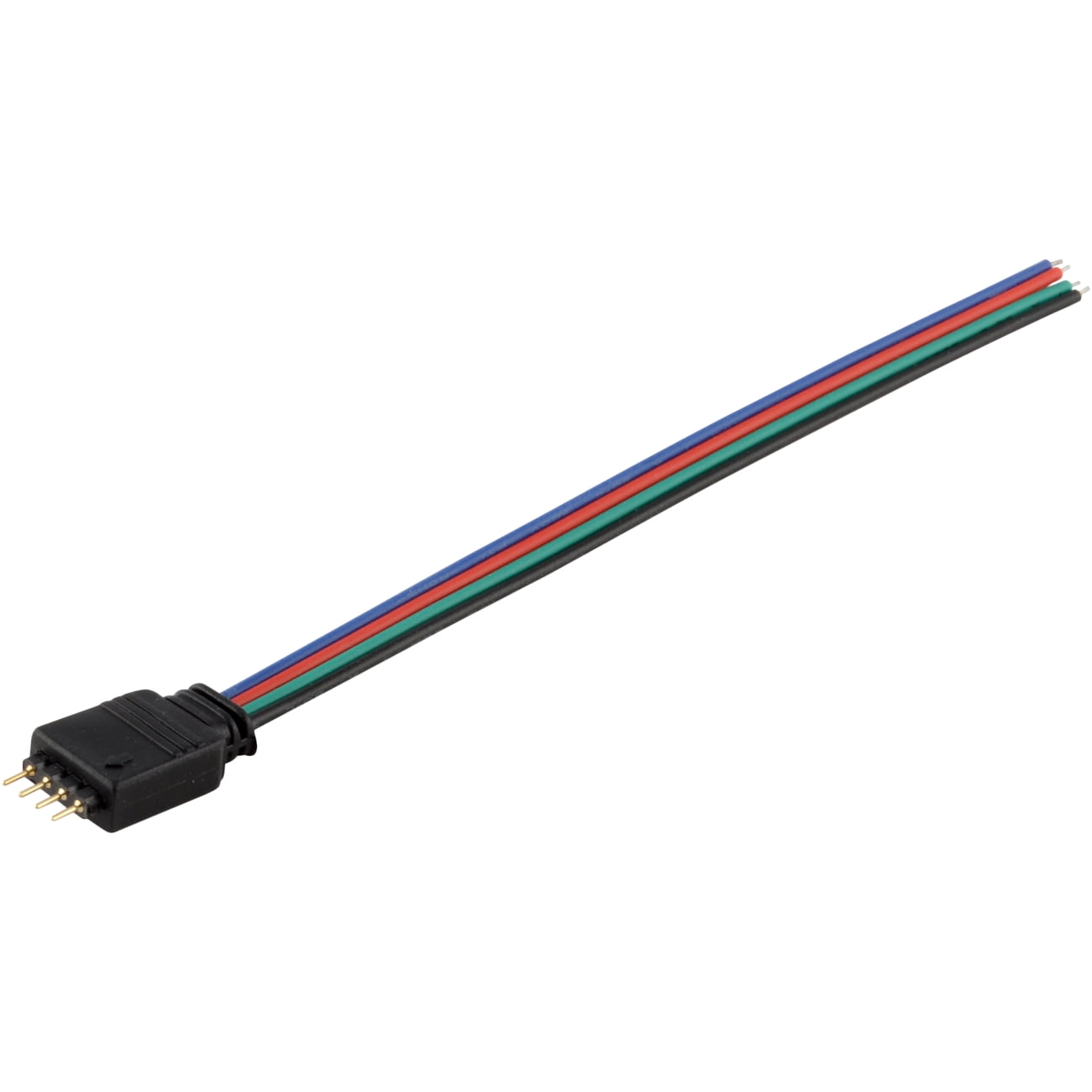 ABI 6" Bare Wire to 4-pin Male Connector Cable for RGB LED Strip Light ...