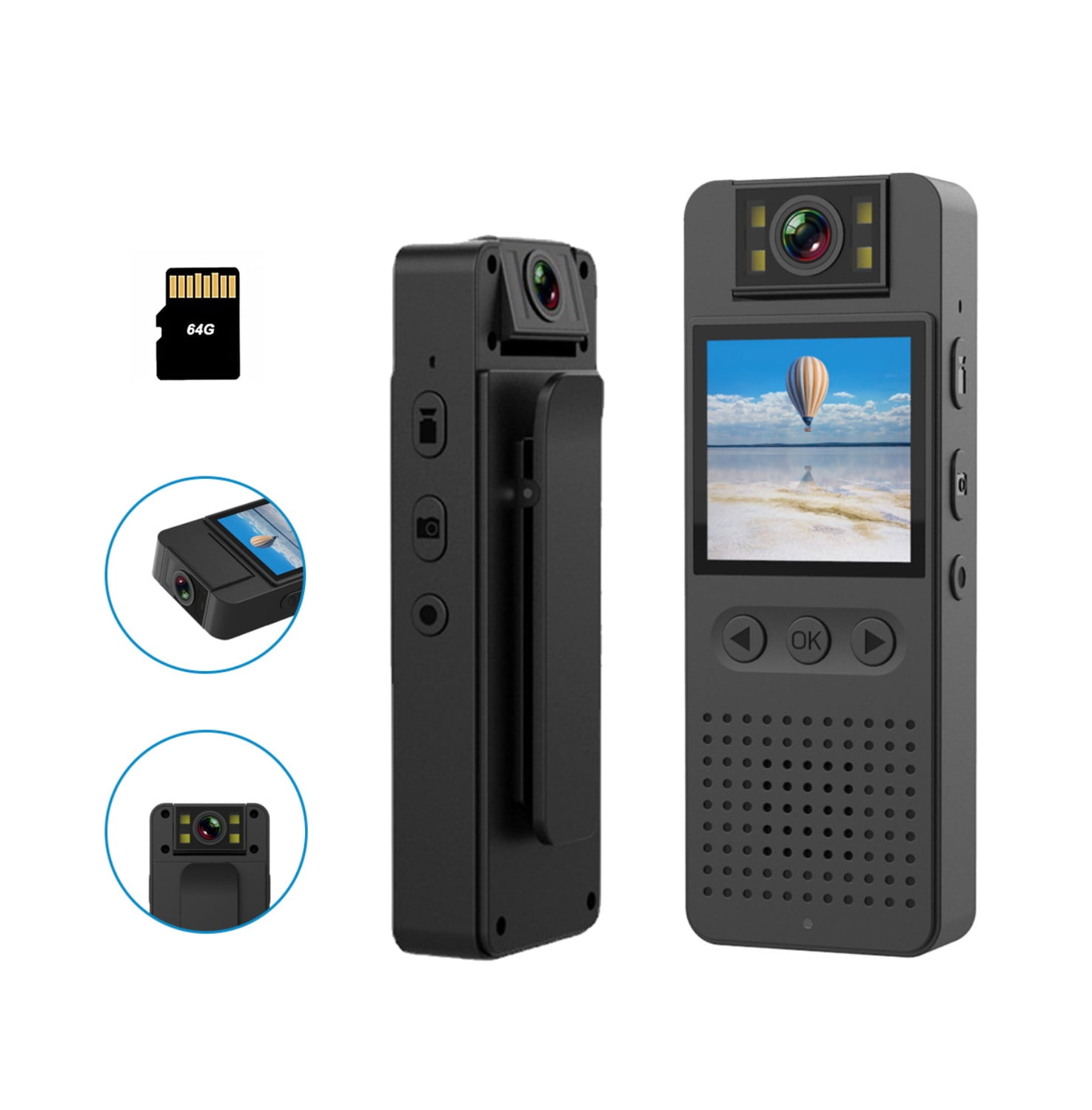 Free Shipping! ABIDE Body Camera - 1080P 64GB Action Camera with 1.4 in ...