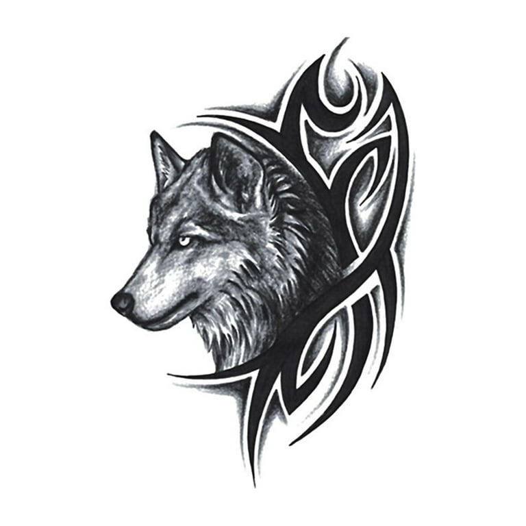 Realistic Full Body Wolf Tattoo