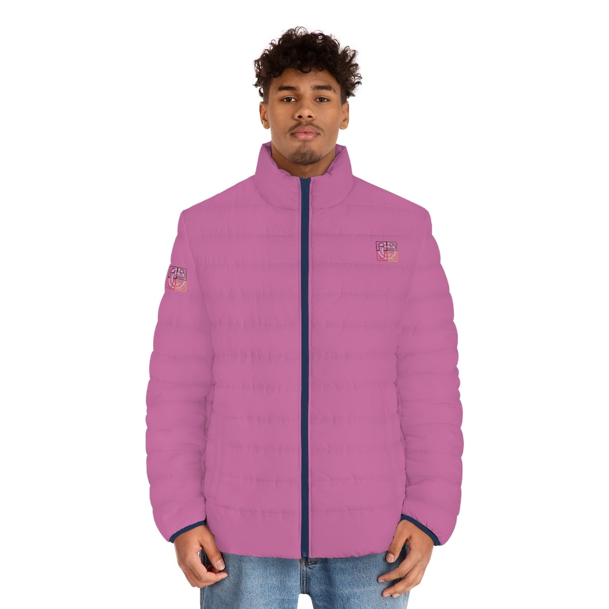 ABJ Cube Men's (Light Pink) Puffer Jacket (AOP) - Walmart.com