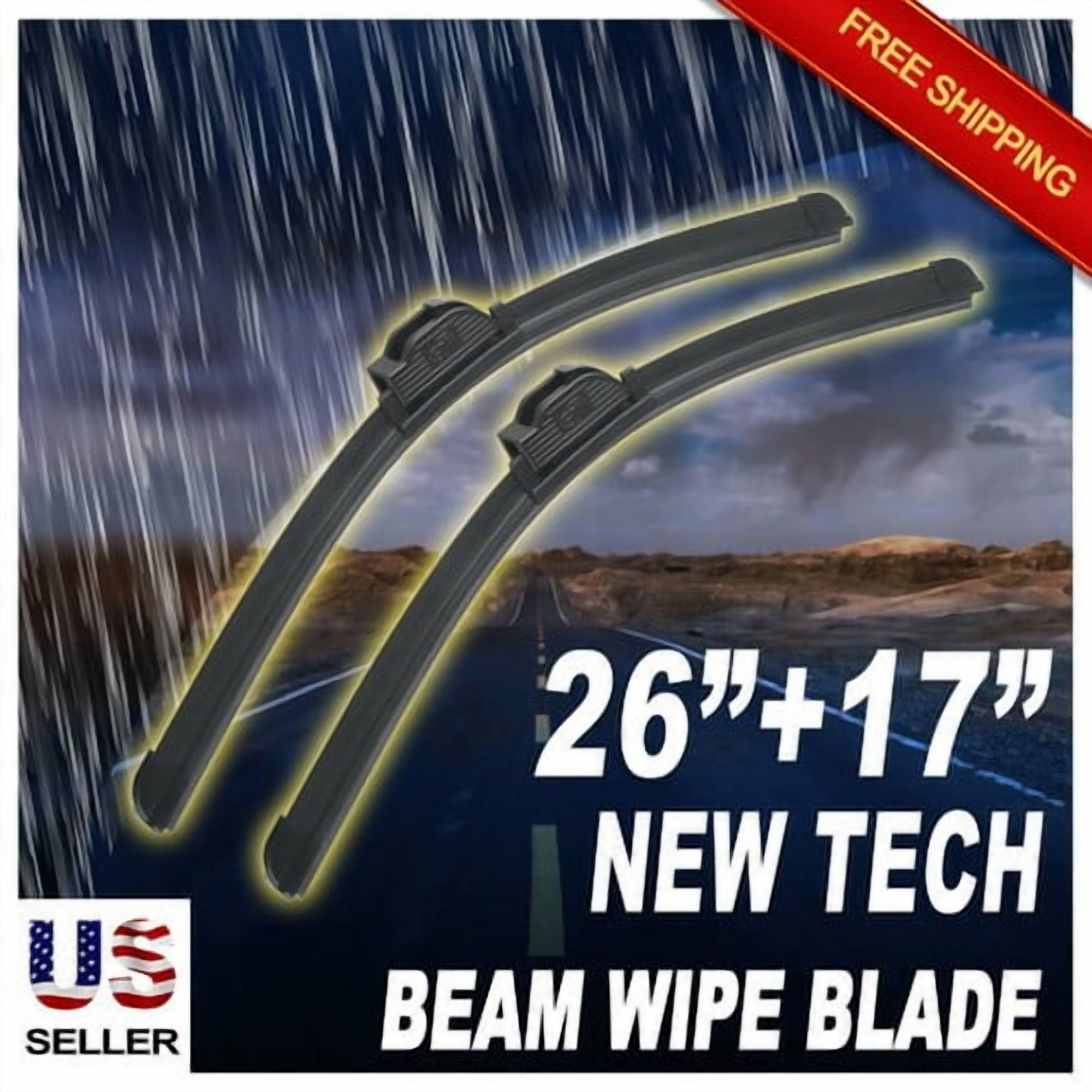 ABLEWIPE 26"+17" Quality All Season Beam Windshield Wiper Blades (Set ...