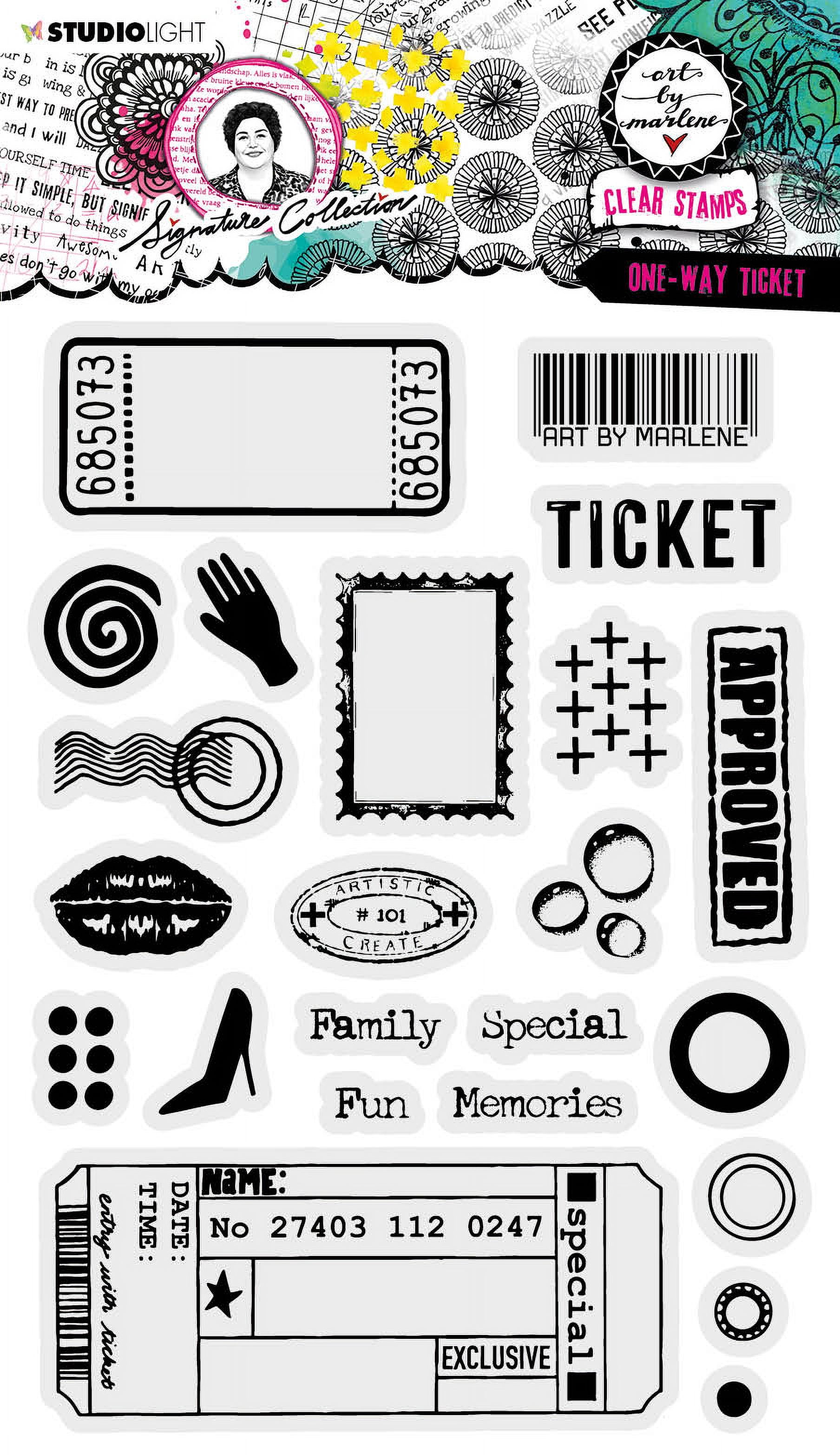 ABM Clear Stamp One-Way Ticket Signature Collection 265x153x1mm 23 PC ...