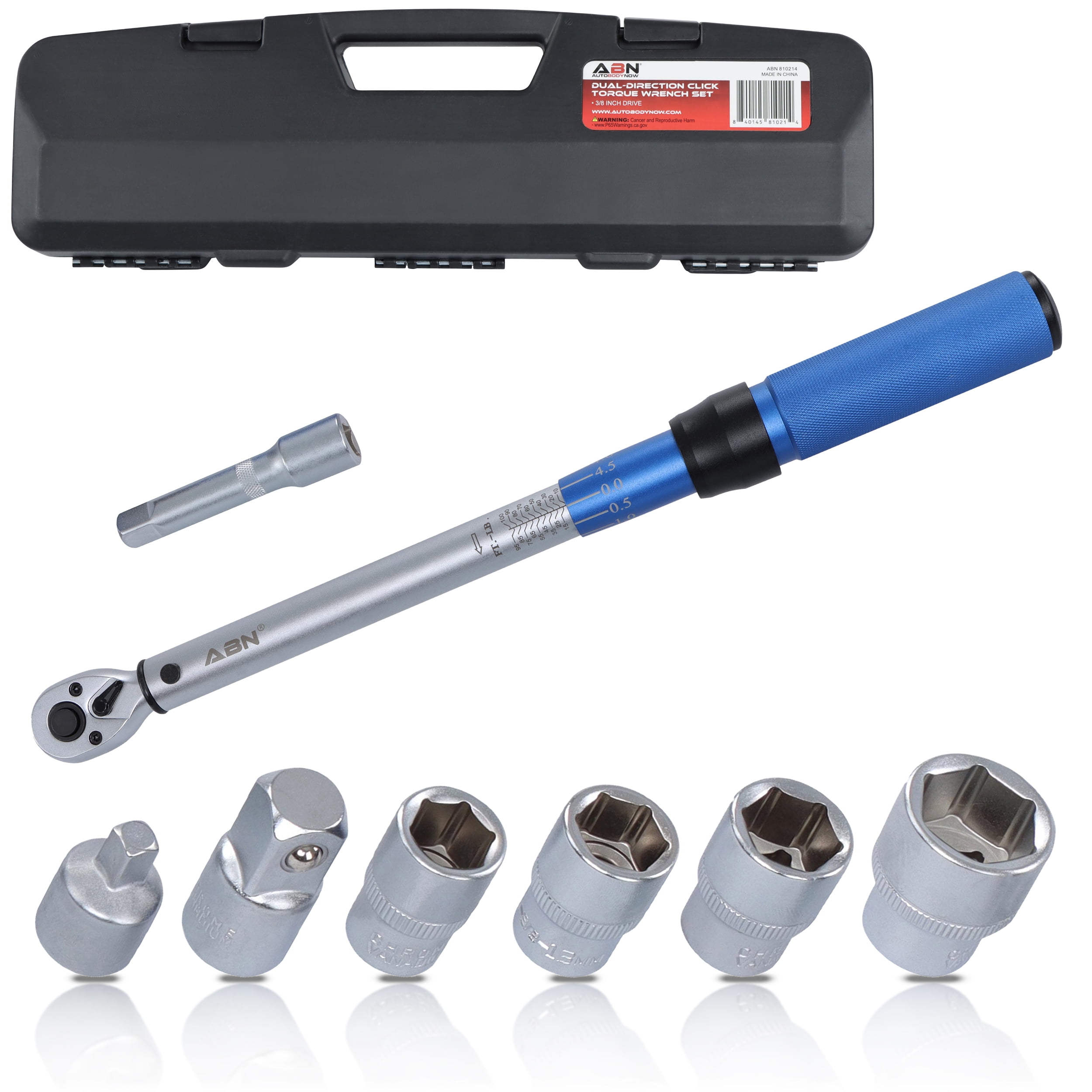 ABN 10-100 ft/lbs Click Torque Wrench 3/8 Drive Extension Torque Wrench ...