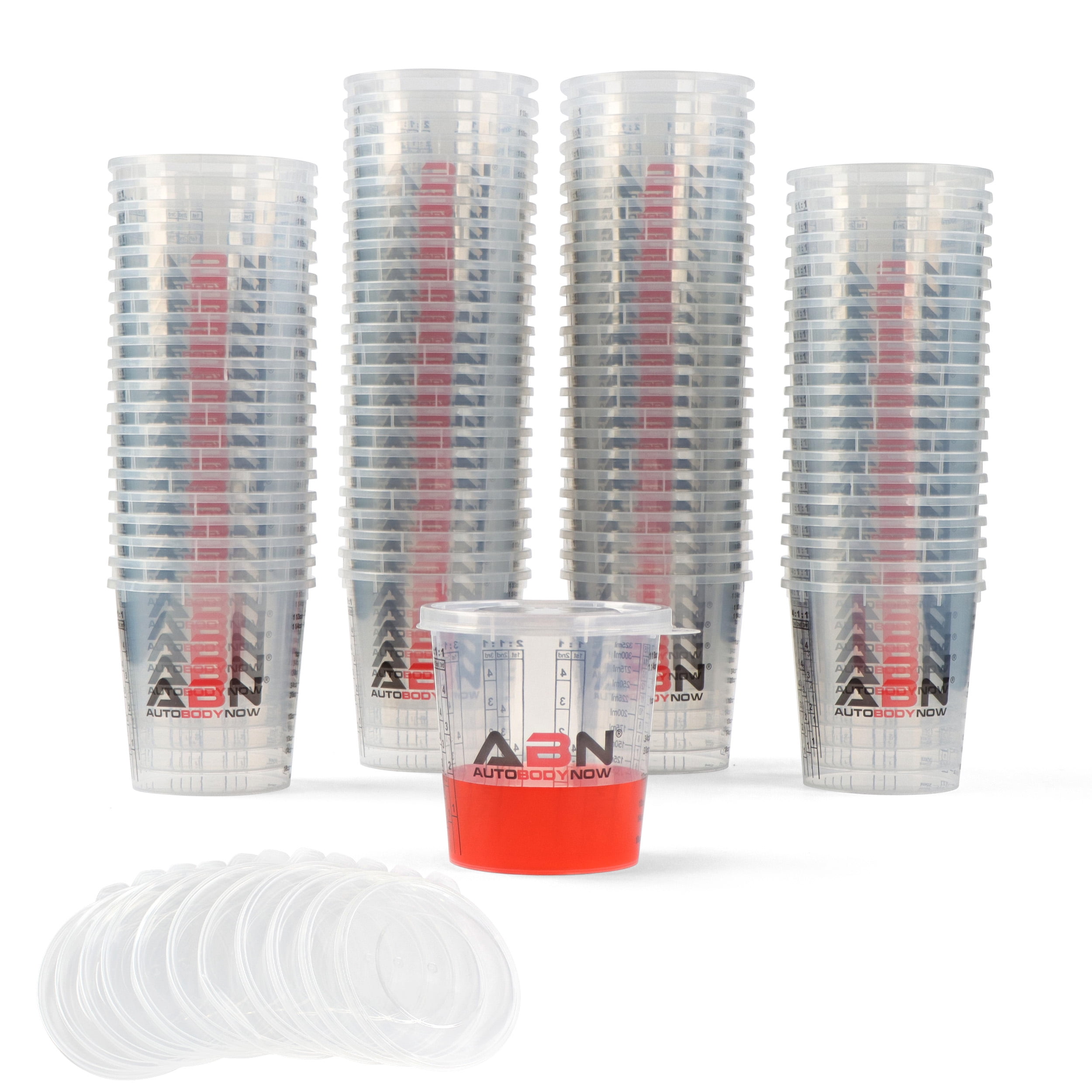 ABN 10 Oz Disposable Flexible Clear Graduated Plastic Mixing Cups with ...