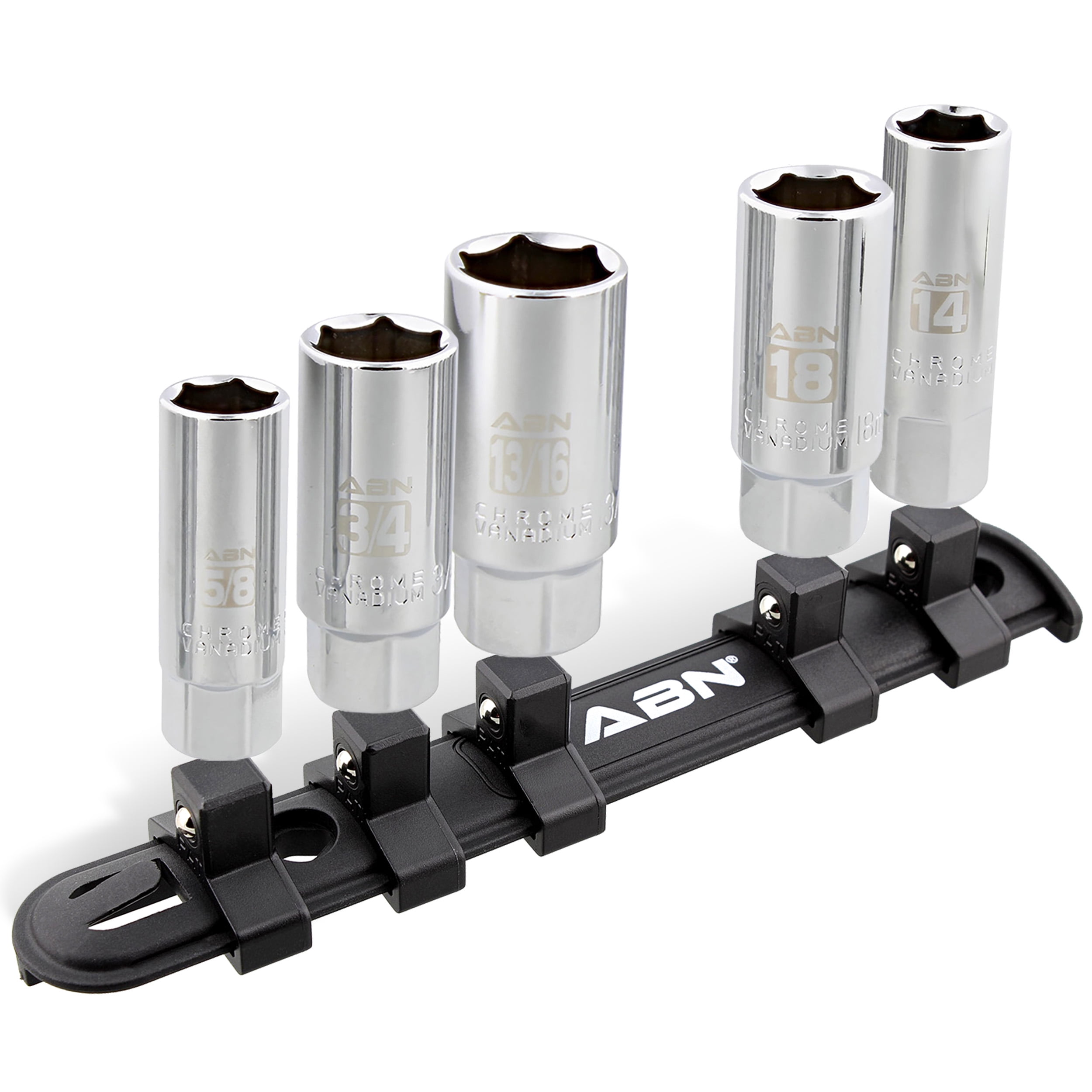 Abn 3 8 In Dr Sae Metric Spark Plug Socket Set 6 Pt Rubber Rings And