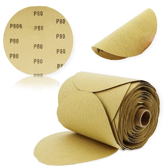 ABN 80 Grit Sandpaper Roll - 6 IN Round Sanding Discs with Adhesive ...