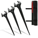 ABN Adjustable Spud Wrench Set - 3 Piece Metric Spiked Tool with Case ...