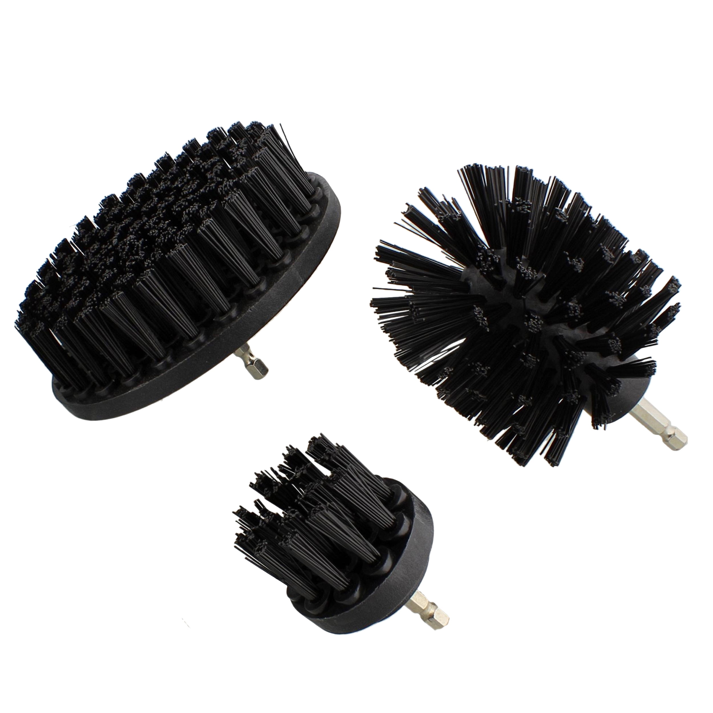 ABN Black Hard Scrubber Drill Attachment Brush 3pc Set for 1/4in Power ...