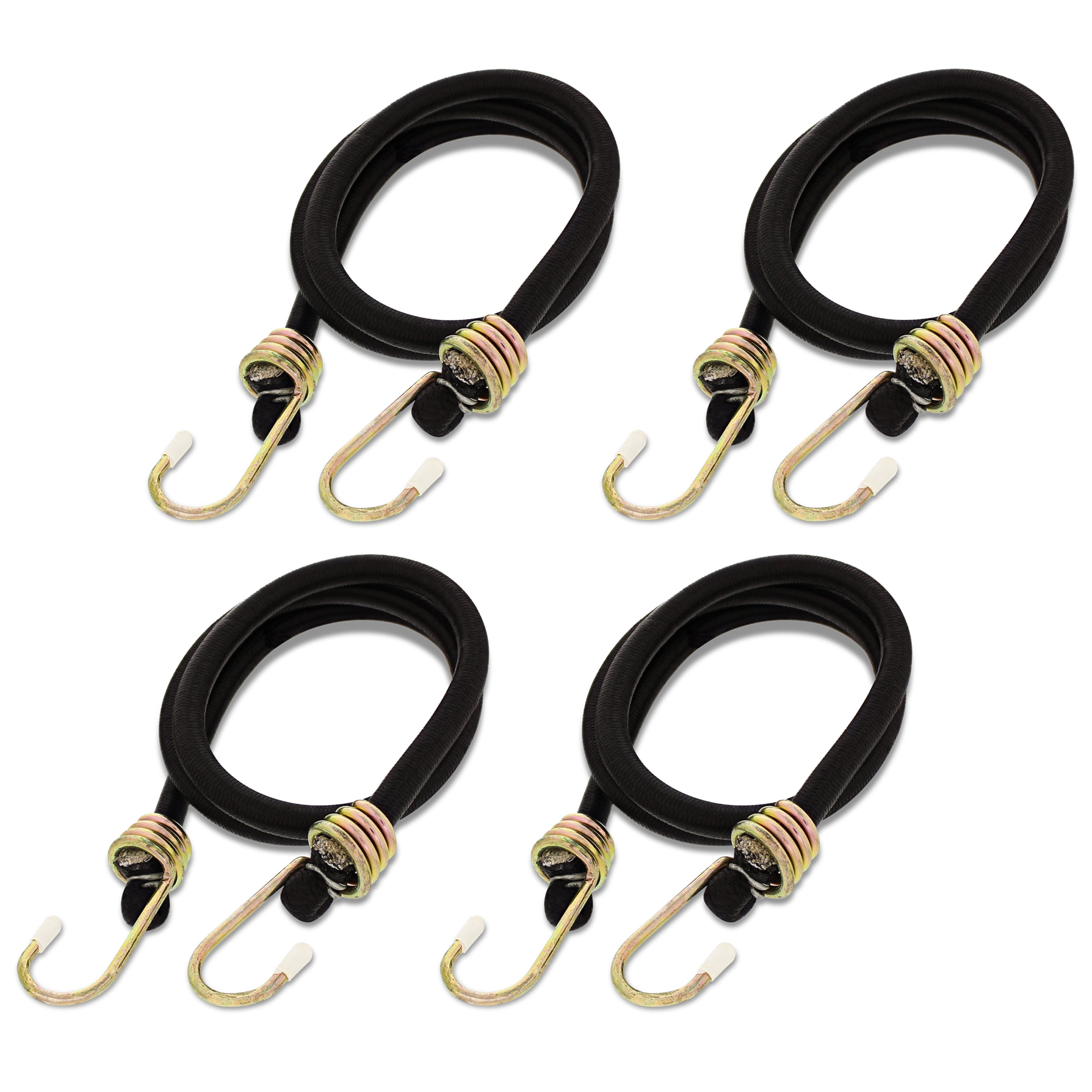 ABN | Bungee Cords with Hooks – 36” Inch Black Bungee Strap Set, 4 Pack ...