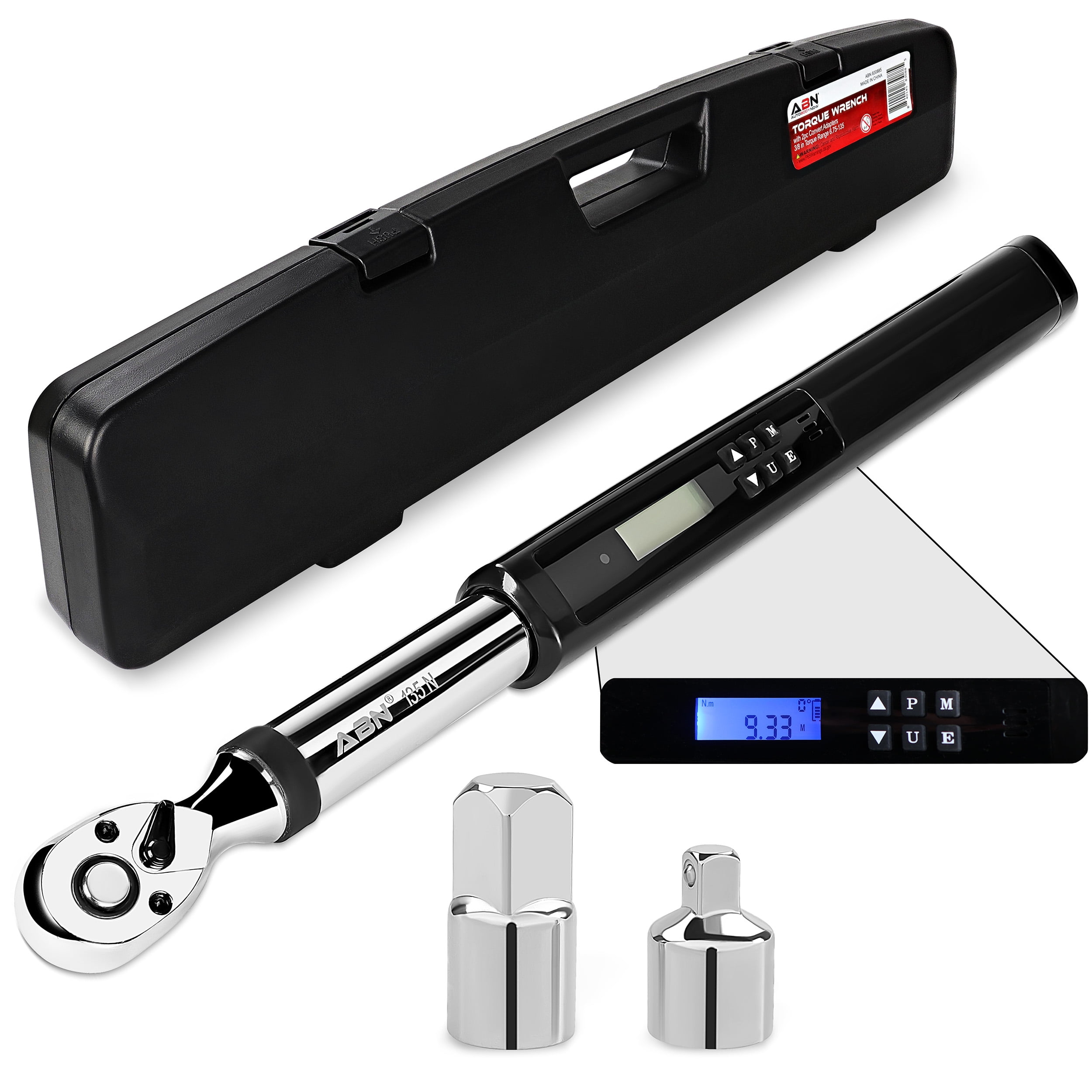 ABN Digital Torque Wrench - 3/8in Drive 10-100 Foot Pounds Torque with ...