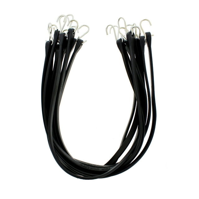 ABN EPDM Rubber Tie Down Straps with Hooks - 41in Black Rubber Bungee ...