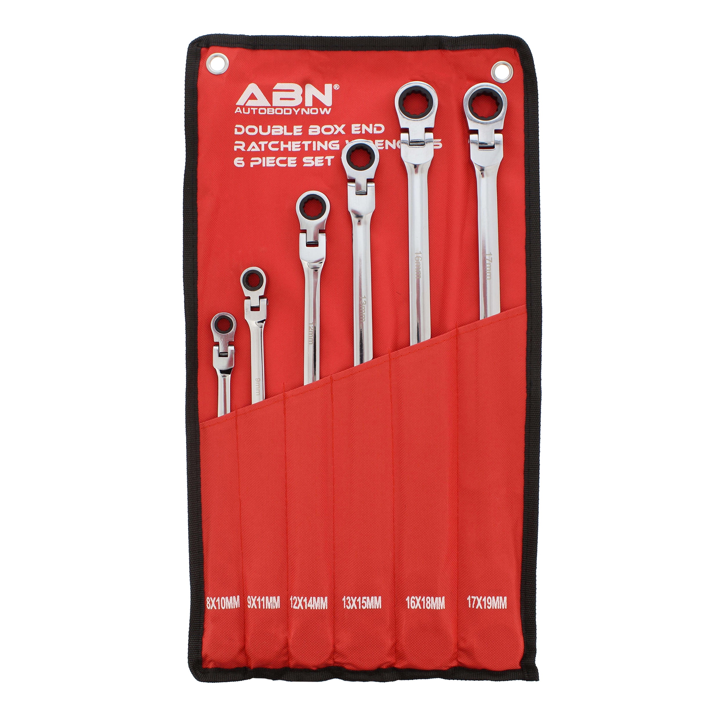 ABN Flex Head Ratcheting Wrench Set - 6-Piece Double Box End Wrench Set ...