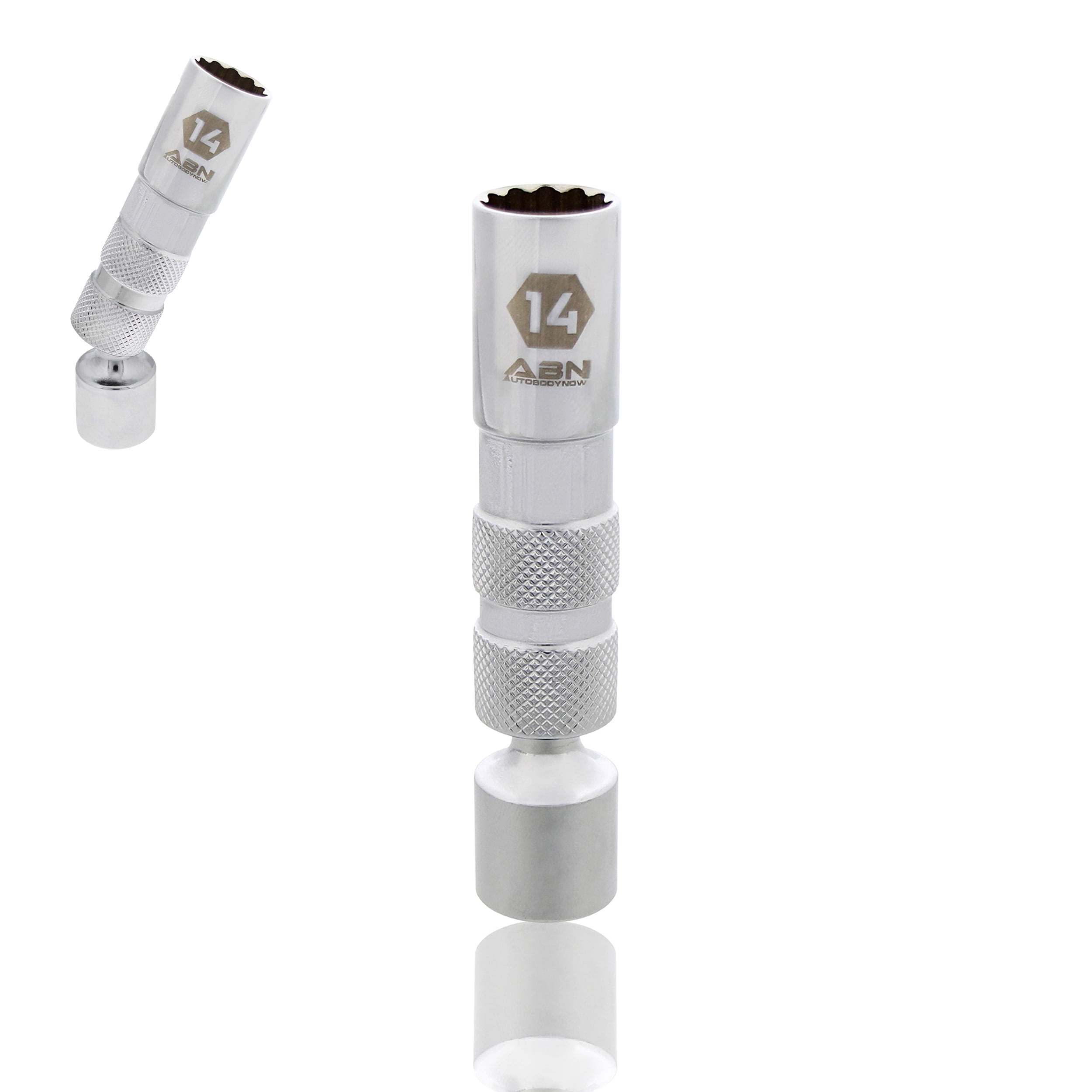 ABN Magnetic Swivel Spark Plug Socket, 14mm by 4 Inch 3/8 Drive ...