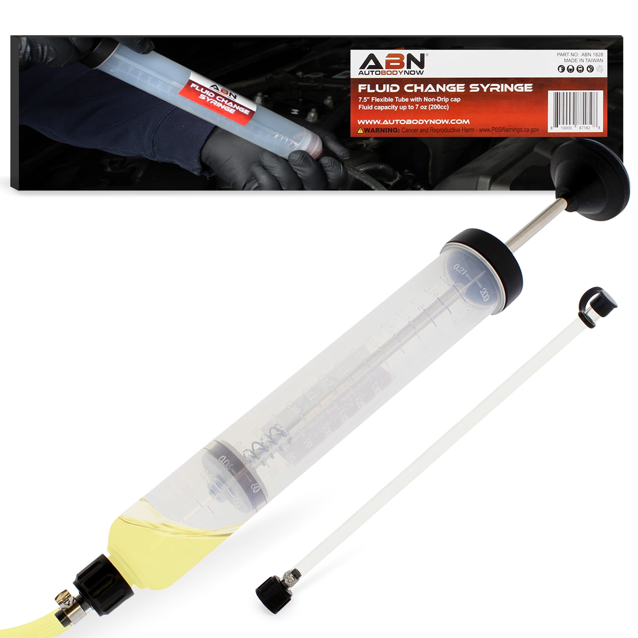 ABN | 200cc Automotive Oil Syringe Pump, Car Engine Fluid Extractor and ...