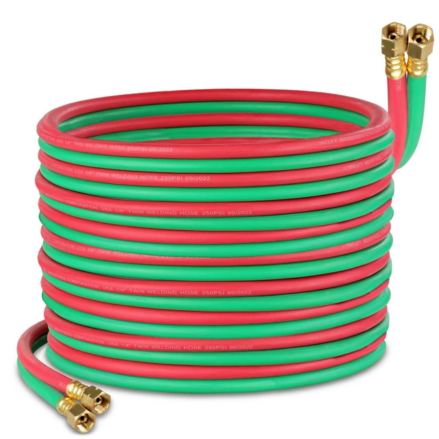 ABN Oxy Acetylene Hose - 100ft 1/4in B Fitting Twin Welding Cutting ...