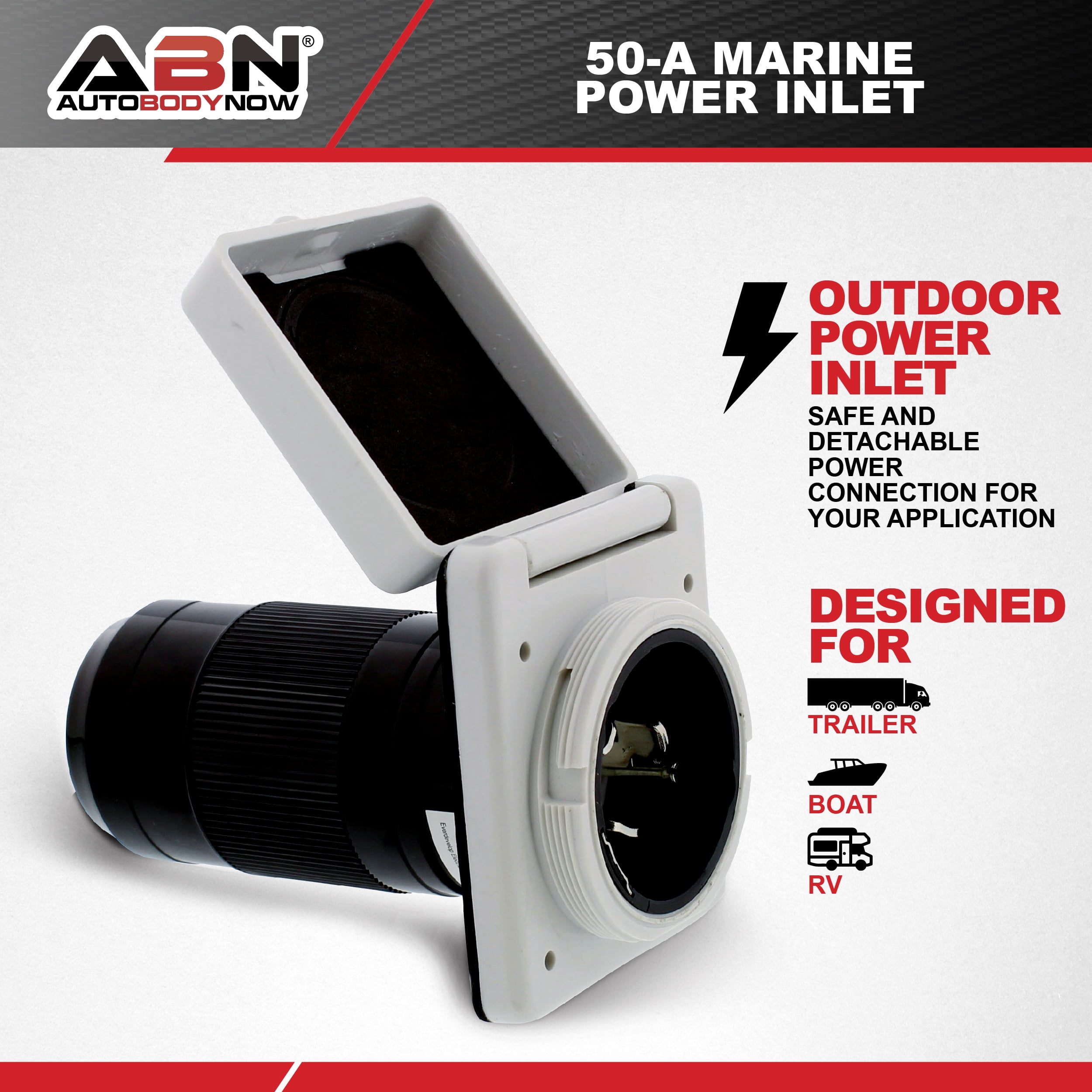 ABN | Power Inlet Male Inlet Power Socket Electric Inlet Box 50a 125/ ...