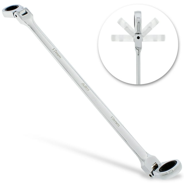 ABN Ratcheting Wrench 17 and 19mm Double End Flex Head Metric ...