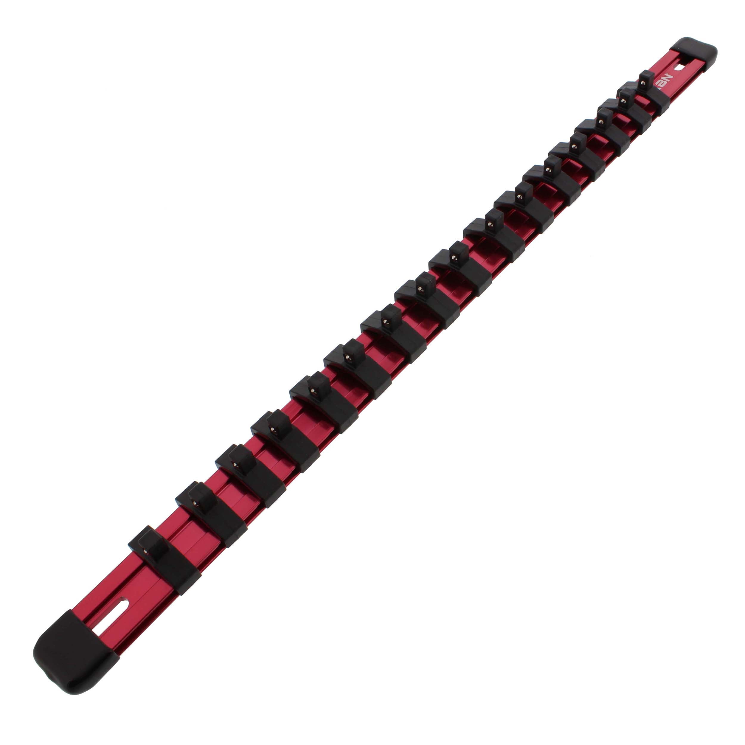 ABN Red Aluminum SAE 1/4" Inch Drive Socket Organizer Tool Holder Rail ...