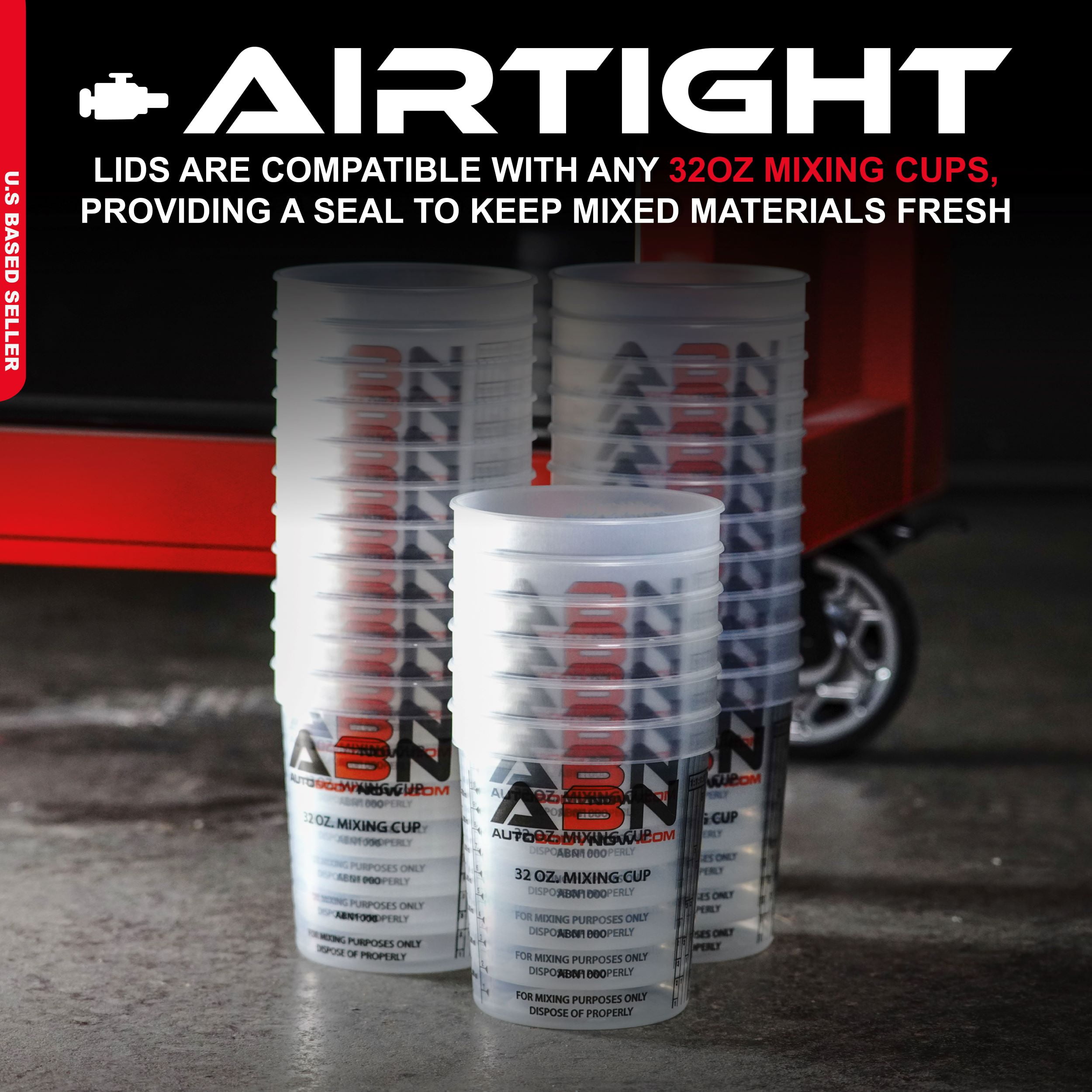 ABN Resin Paint Mix Cup Lids for 32oz Auto Paint Measuring Cups - 100 ...