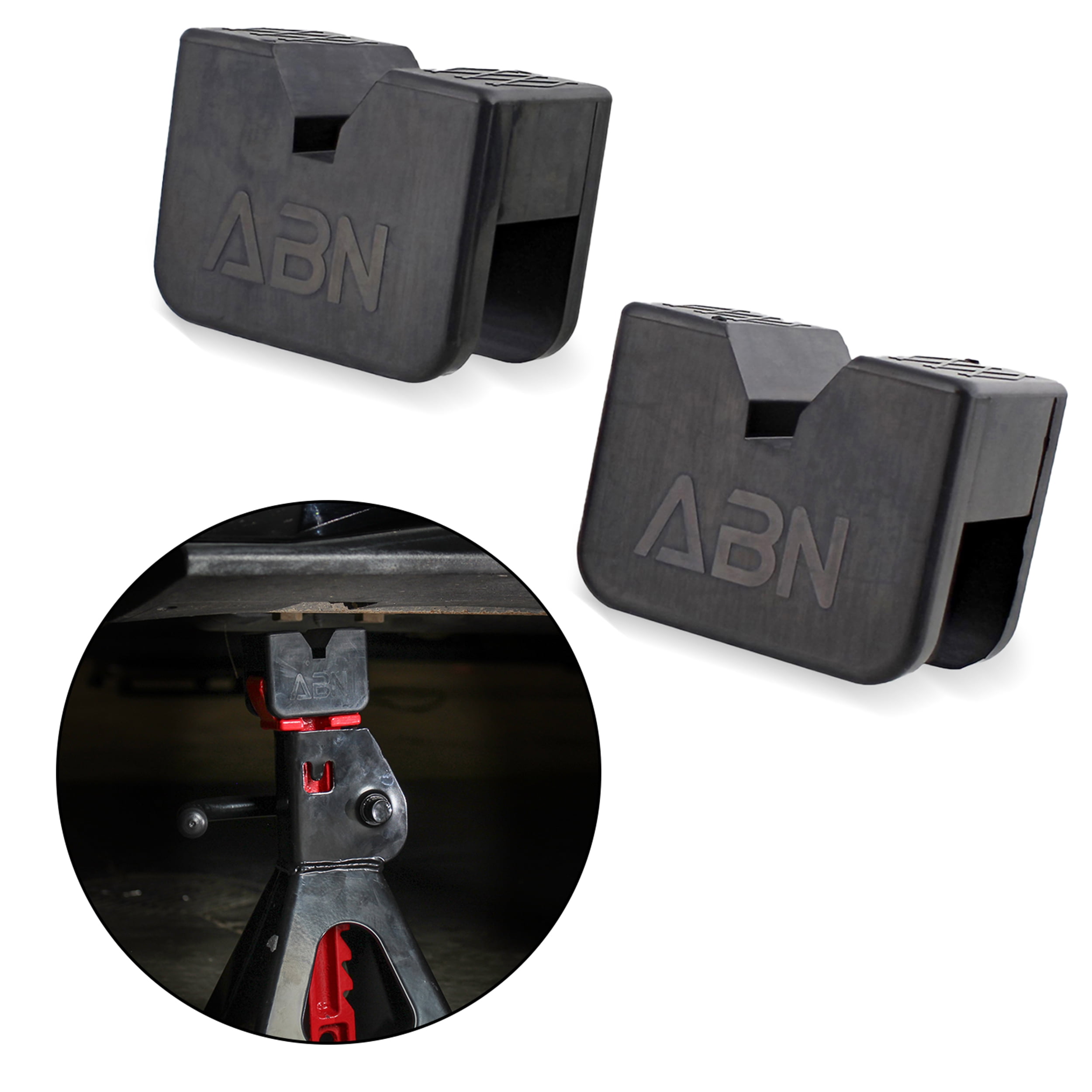 ABN Rubber Jack Stand Pads, Slotted Pinch Weld Adapter, 2-3 Ton, 2-Pack ...