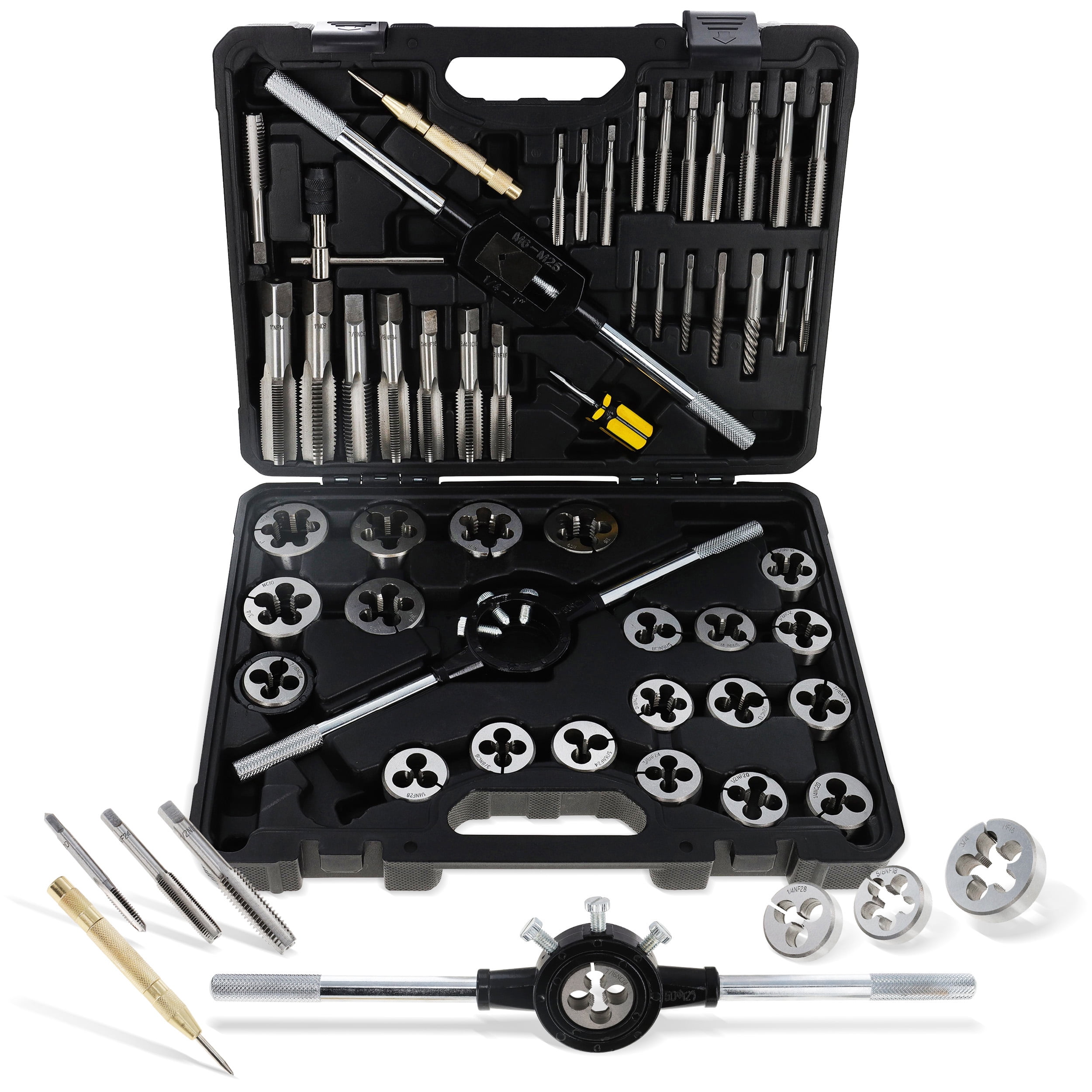 ABN Tap and Die Set Standard Large 51pc Bolt and Pipe SAE Tap Sets for ...