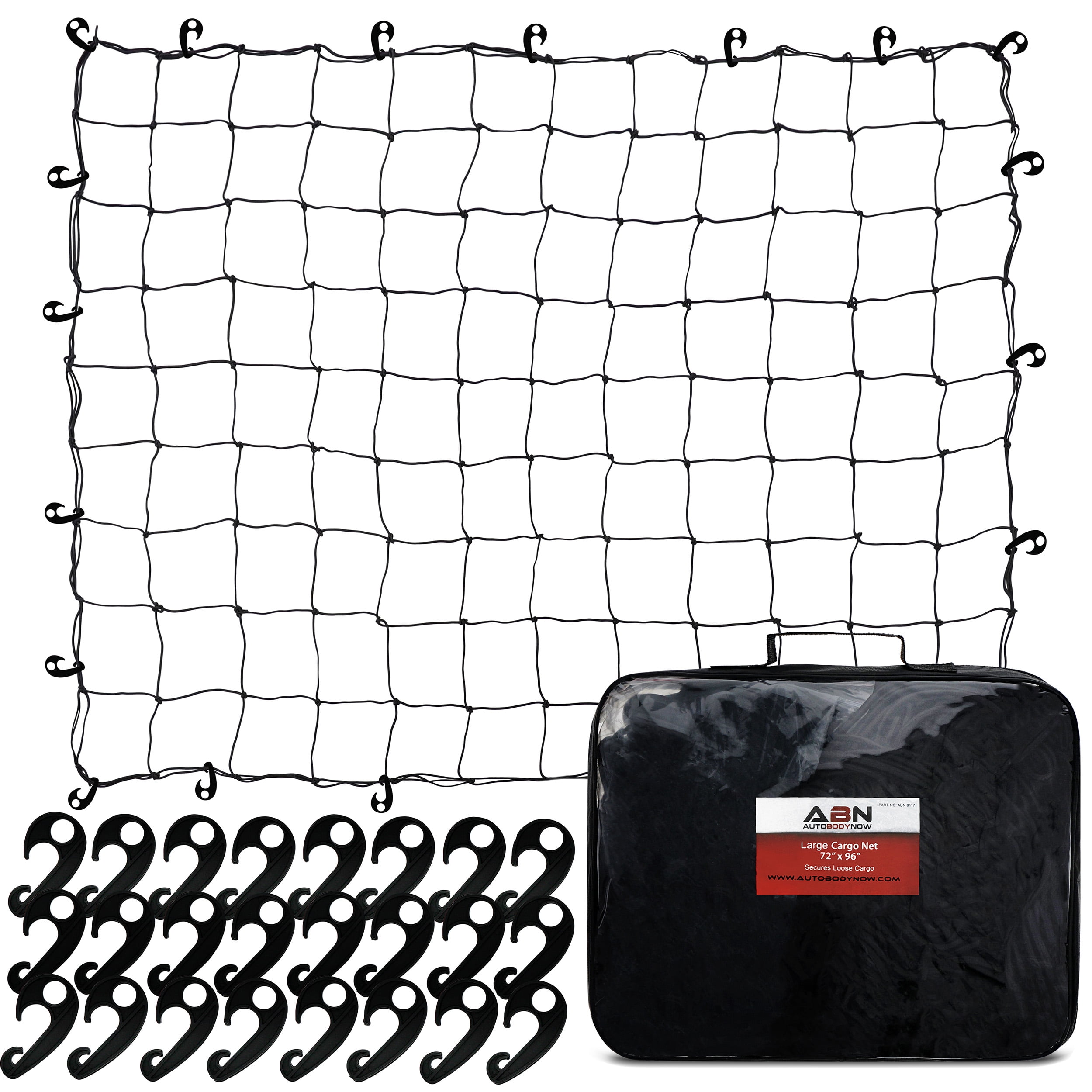 "ABN Heavy Duty Cargo Net with Nylon Hooks 72"" x 96"" for Trailers ...