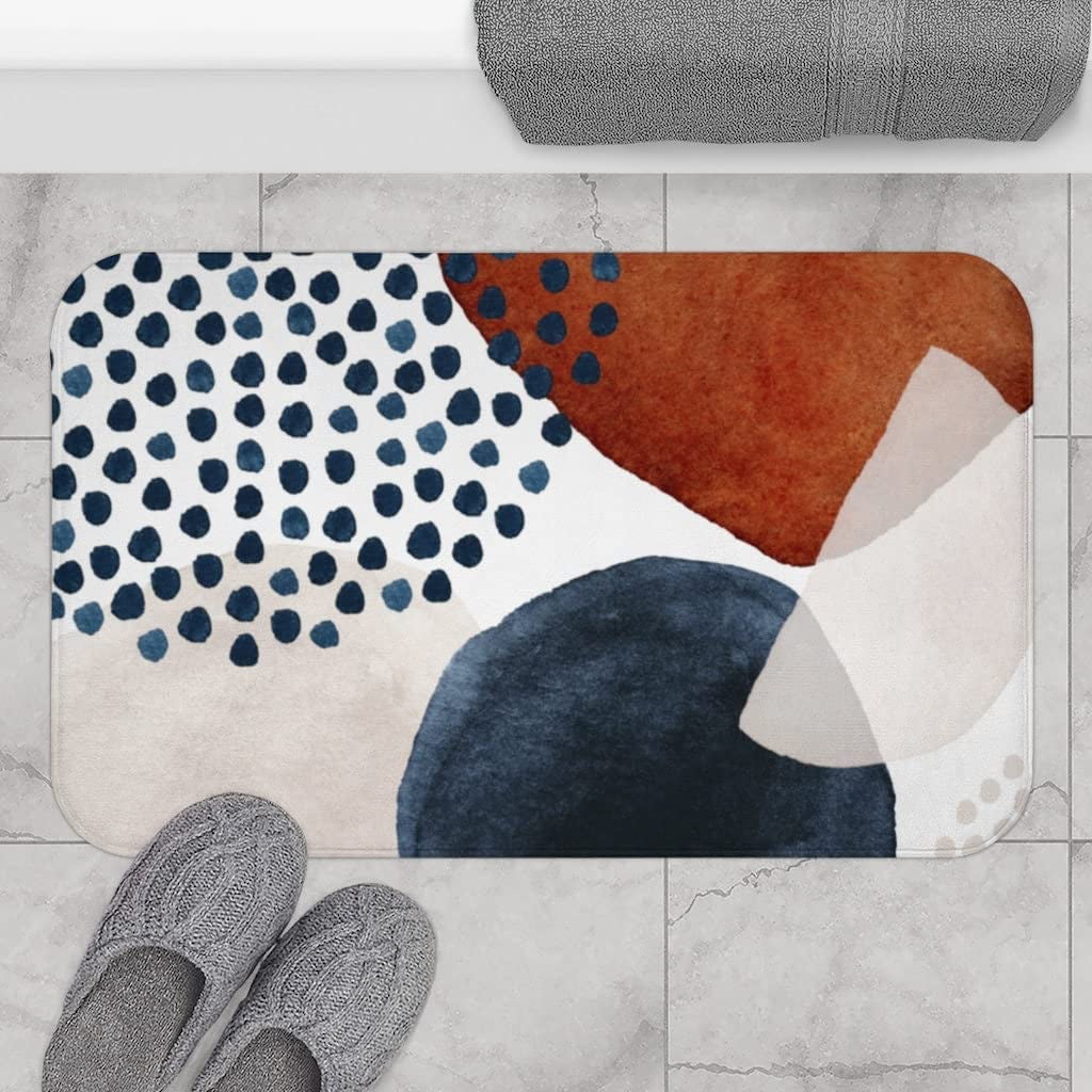 ABOAKRL Abstract Art Bath Mat,Non-Slip Modern Bath Rug with Organic ...