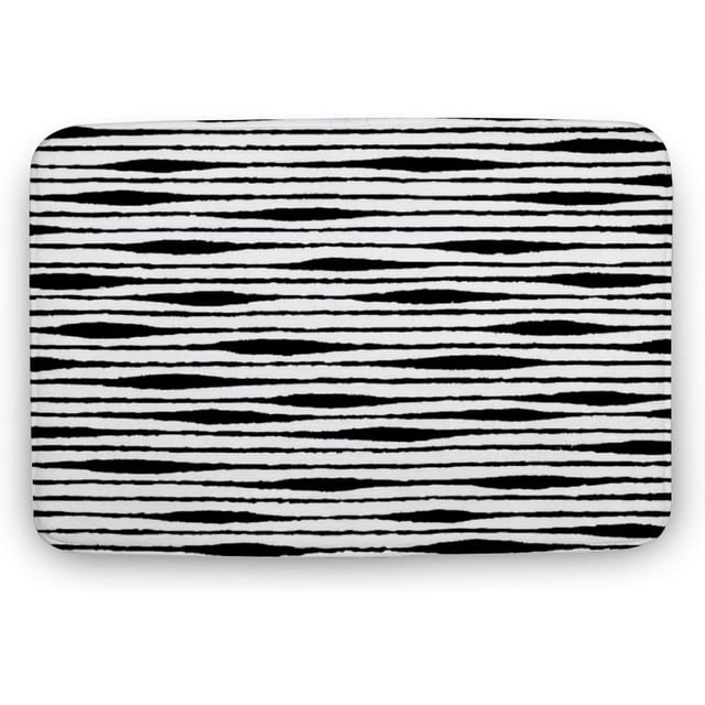 ABOAKRL Abstract Black and White Lines Bathroom Rugs Stripes Bath Mats ...