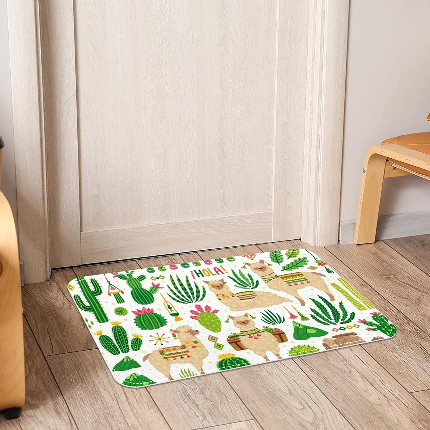 ABOAKRL Alpaca Cactus Flame Bath Rugs Absorbent Non Slip Door Mats Soft ...