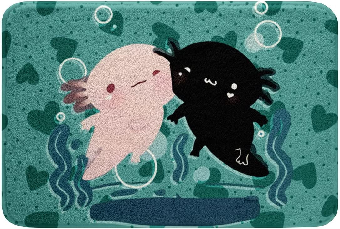 ABOAKRL Axolotl Kawaii Bathroom Rug Mat,Axolotl Lovers Plush Bathroom ...