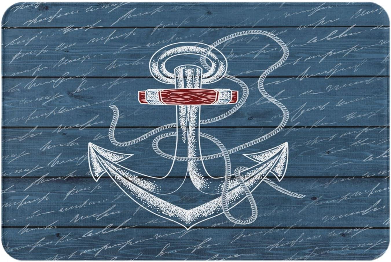 ABOAKRL Bath Rugs Watercolor Arrow with Sea Rope Door Mat Outdoor ...