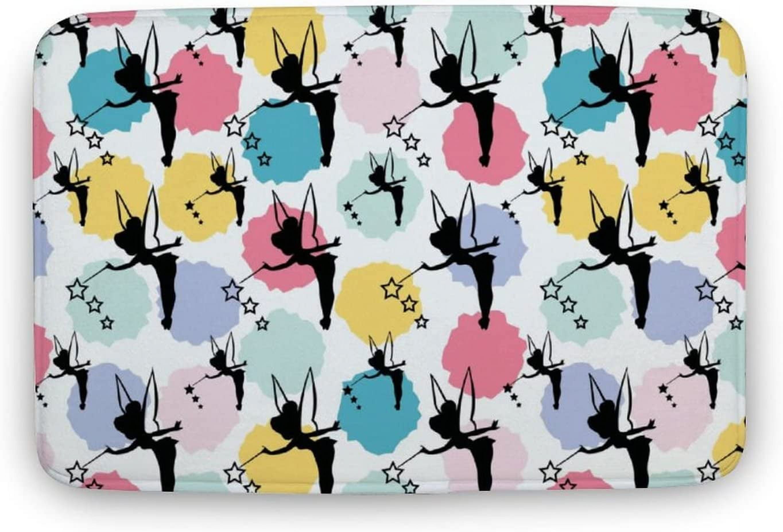 ABOAKRL Bathroom Rugs Mat Cute Fairy Pattern Colorful Polka Dot Bath ...