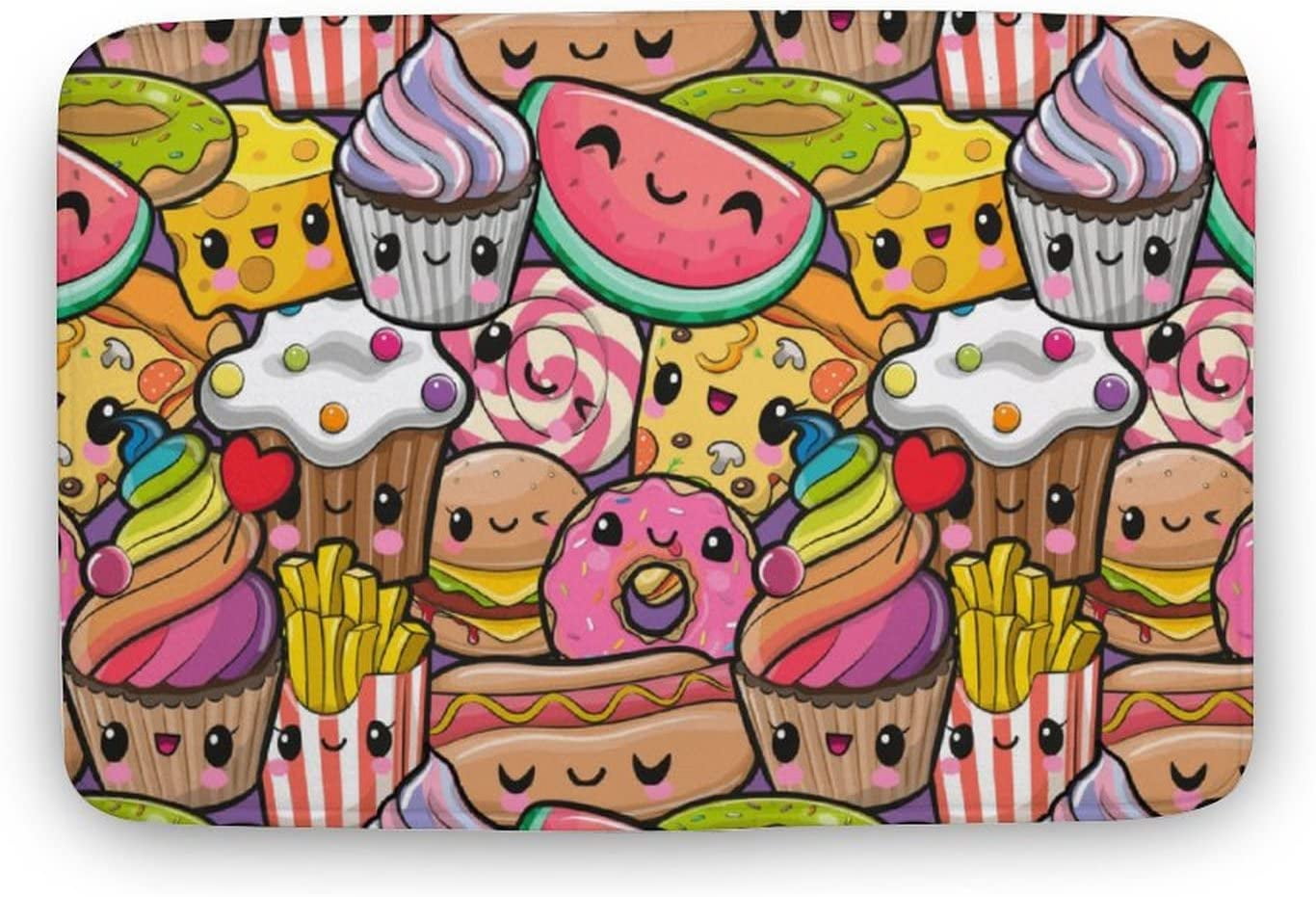 ABOAKRL Bathroom Rugs Mat Cute Fast Food Donut Cakes Bath Rugs ...