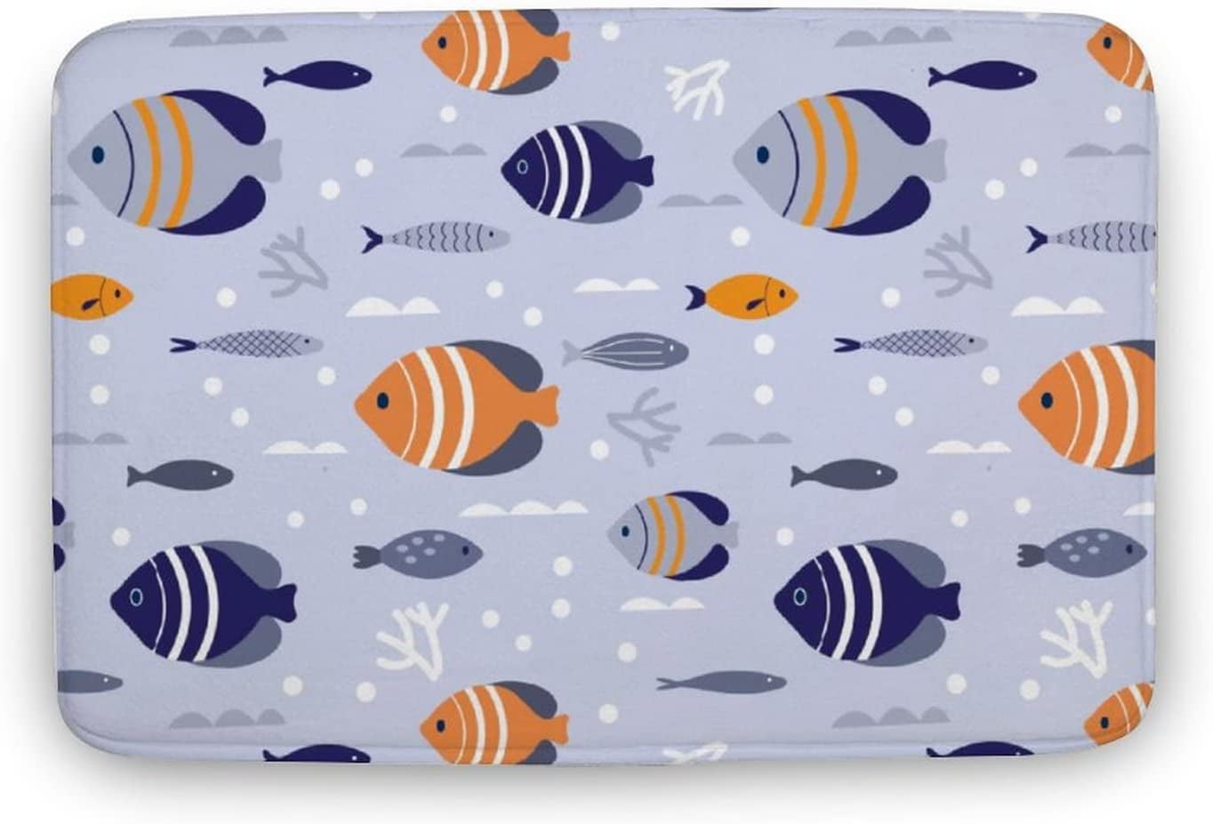ABOAKRL Bathroom Rugs Mat Underwater Fish with Coral Ocean Life Bath ...