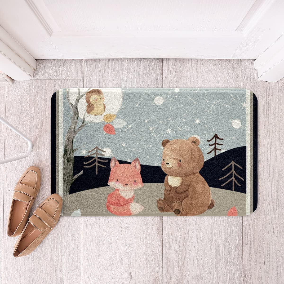 ABOAKRL Cartoon Fox Bear Owl Funny Doormat Home Decor Mats Indoor ...