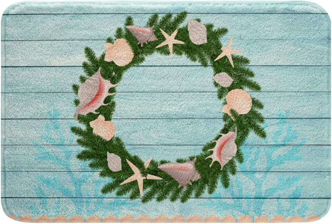 ABOAKRL Conch Shell Bathroom Rug Mat,Beach Theme Plush Bathroom Decor ...