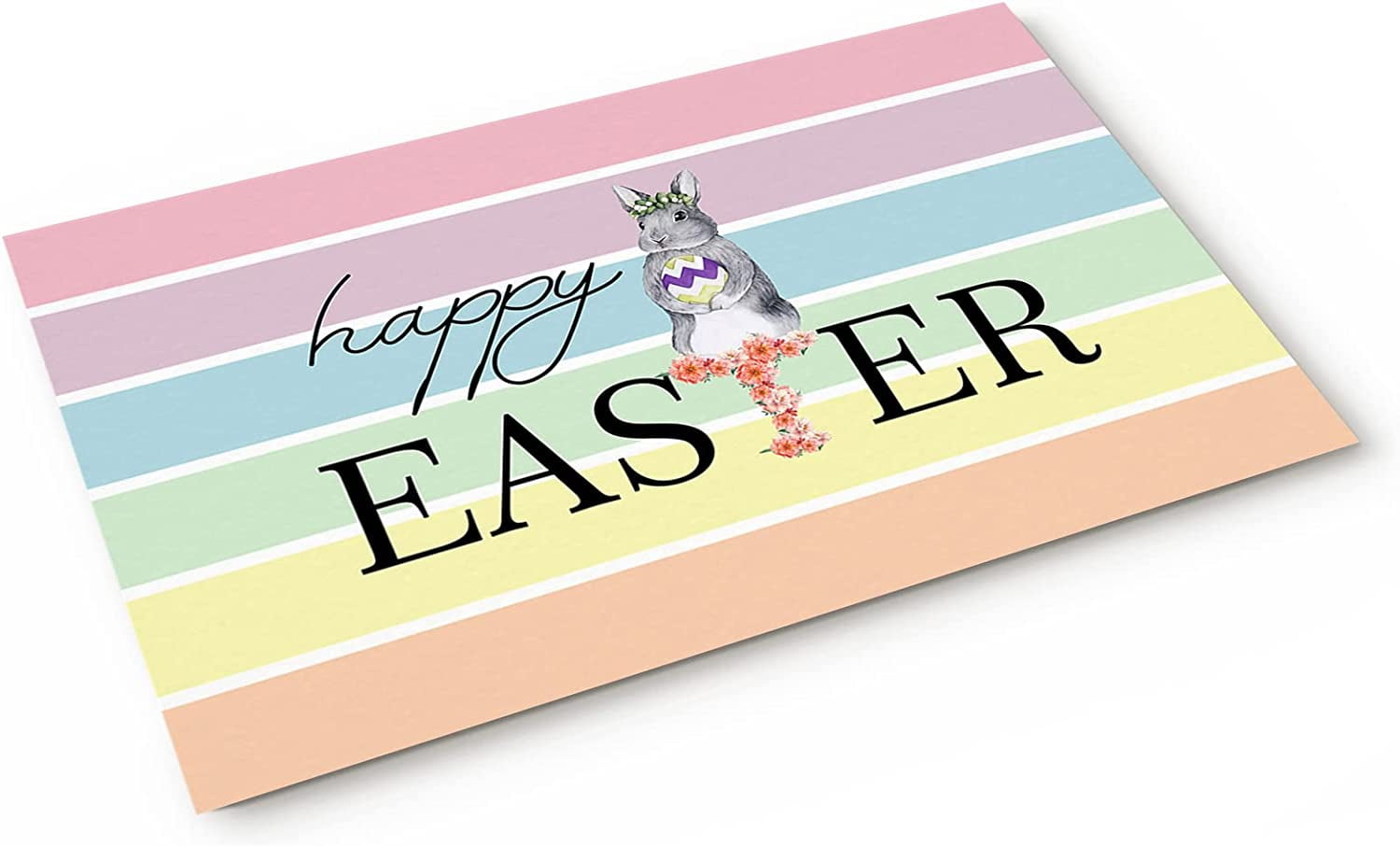 ABOAKRL Easter Doormat Bunny Egg Welcome Mats Happy Easter Colorful ...