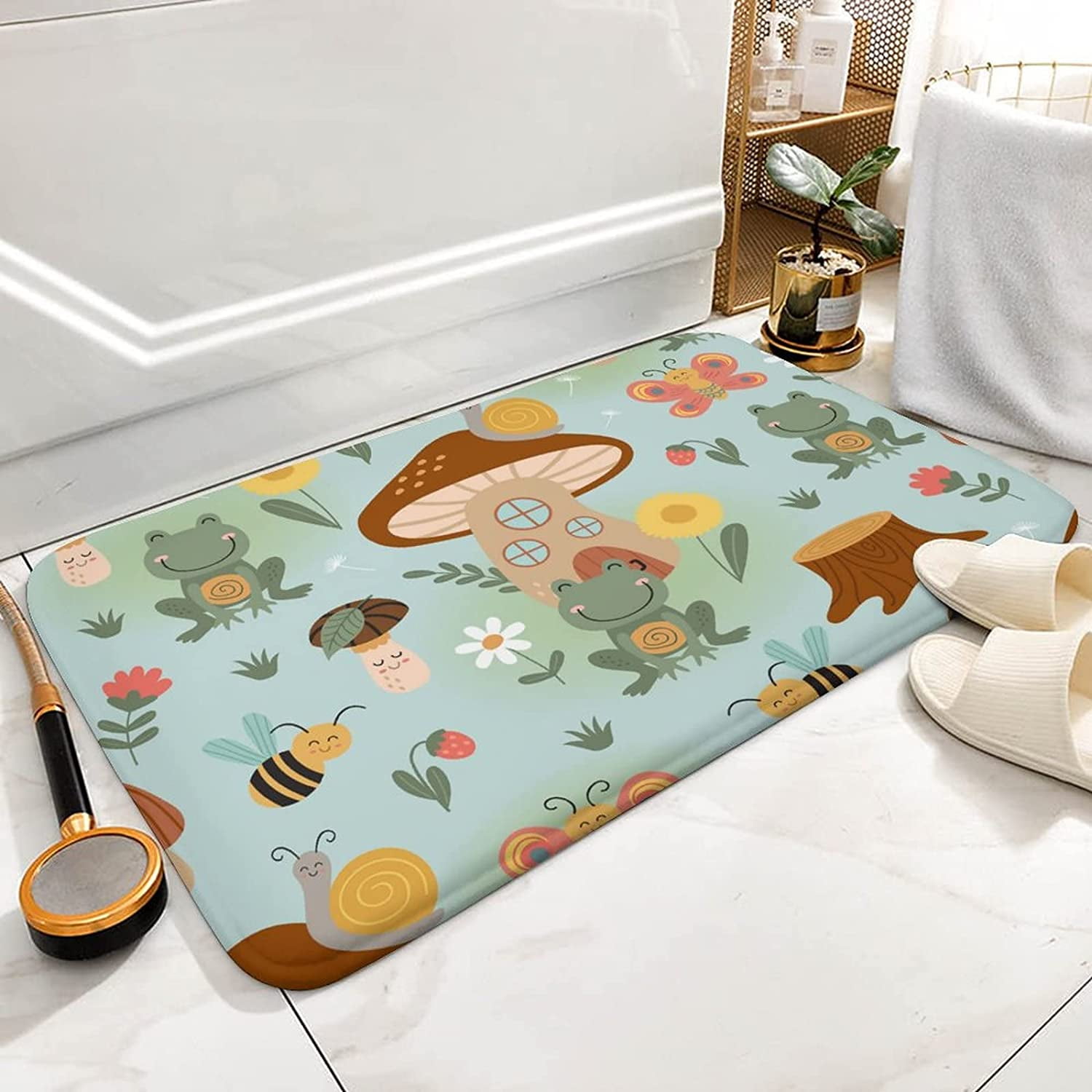 ABOAKRL Frog Mushroom Funny Doormat Home Decor Mats Indoor Doormat Non ...