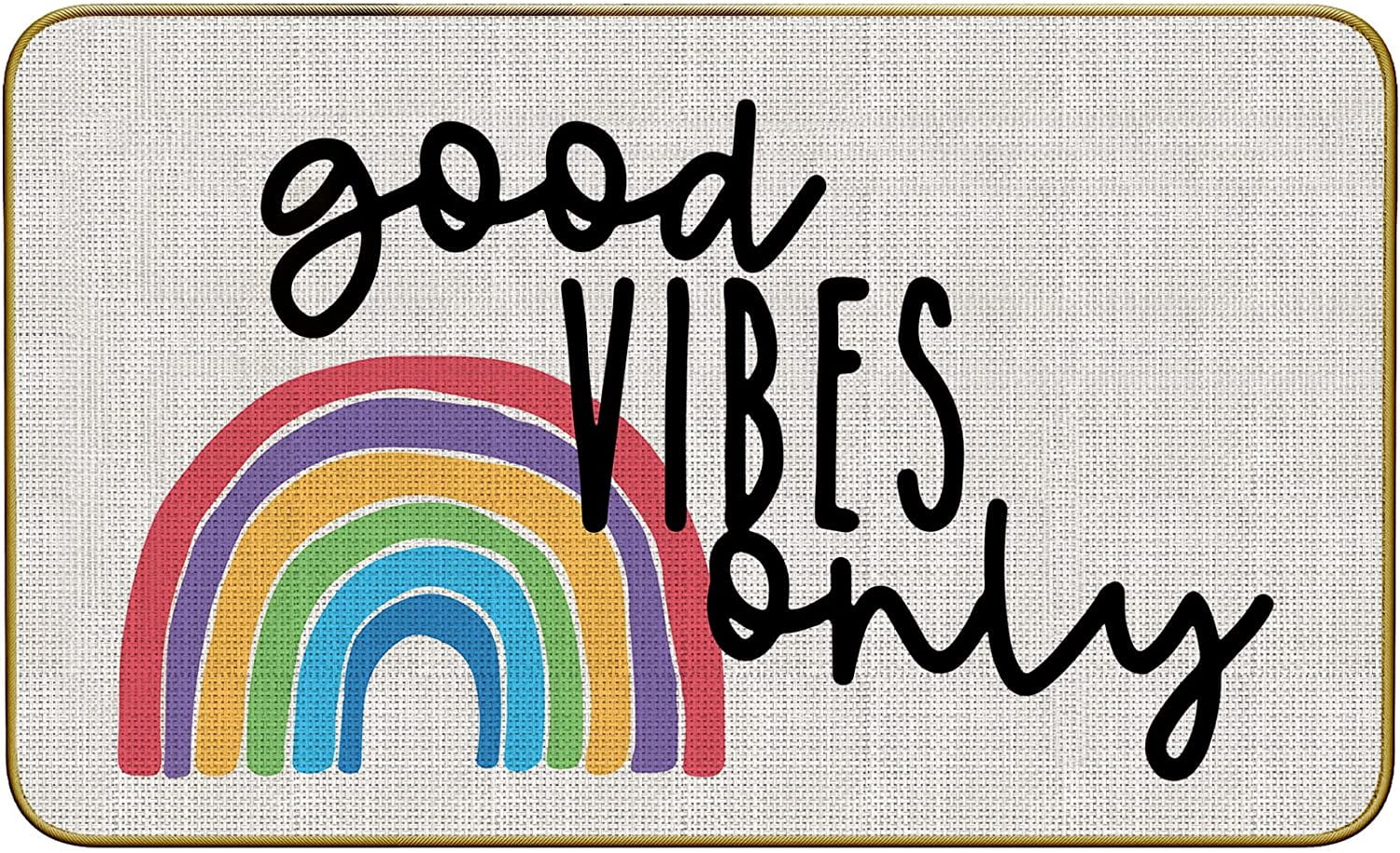 ABOAKRL Good Vibes Only Boho Rainbow Doormat Door Mat for Home Entrance ...