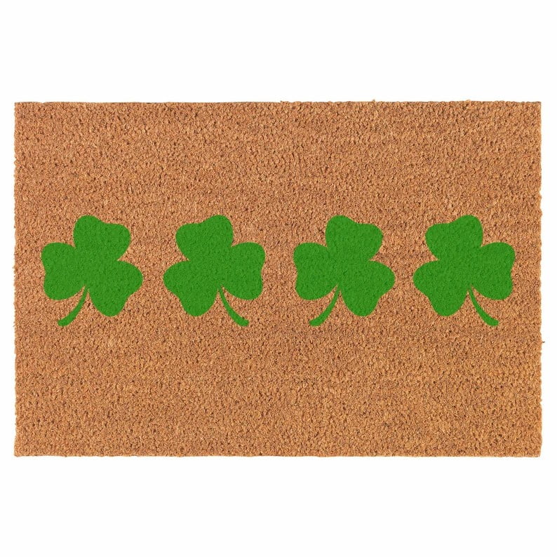 ABOAKRL Leaf Clovers Irish St Patrick's Day Funny Doormat Home Decor ...